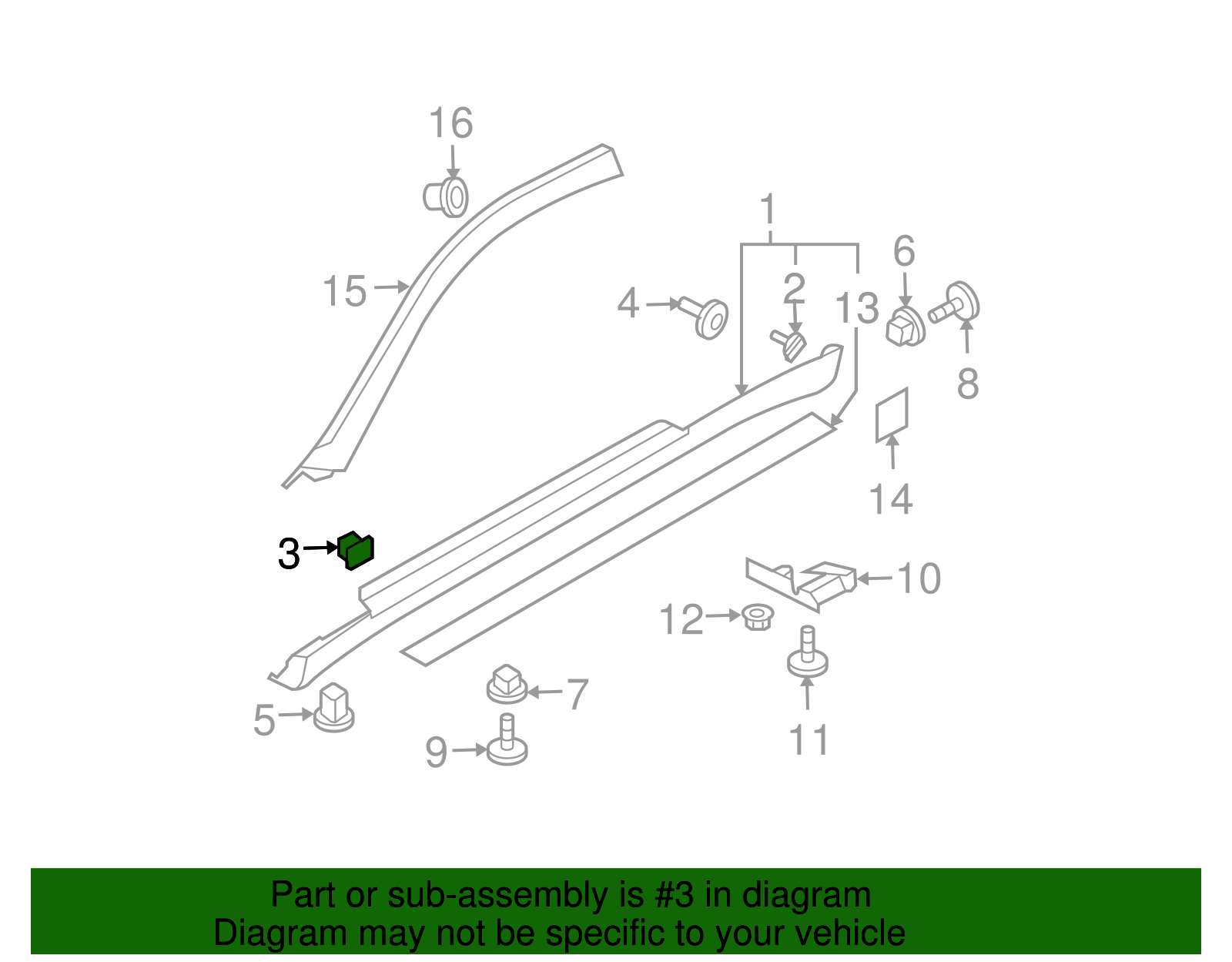 76847-AM800 - Rocker Molding Clip 2003-2007 Infiniti | Infiniti of ...