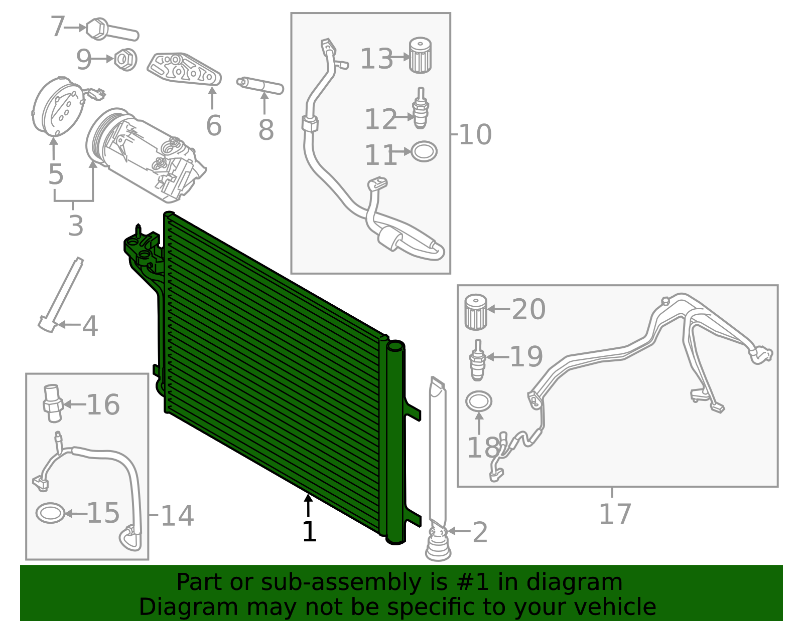 2014-2018 Ford Condenser DV6Z-19712-E | Awesome Parts Ford