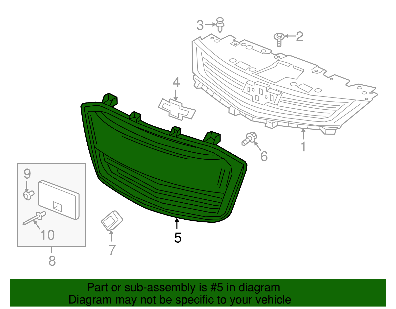 42496925 - 2017-2020 Chevrolet Sonic - Front Lower Grille | Partners Chevy