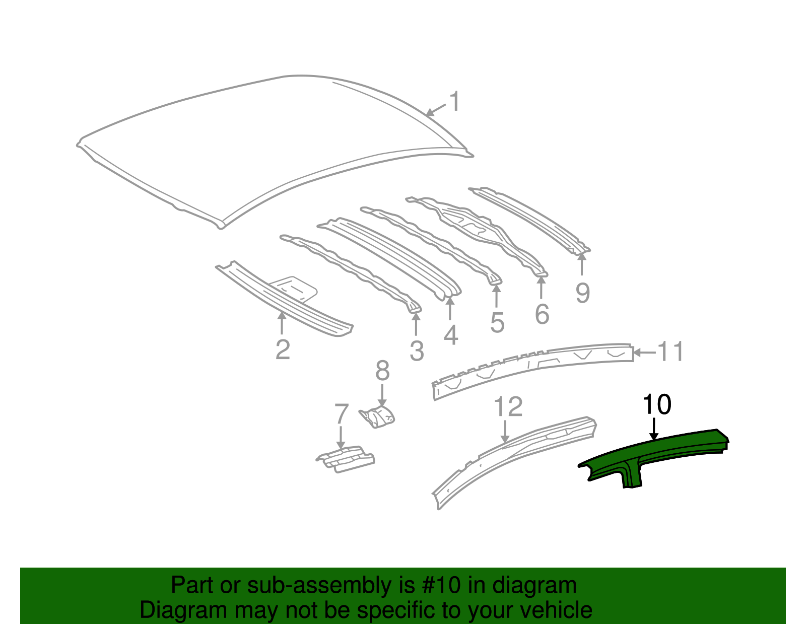 2005-2012 Toyota Avalon Side Rail 61216-AC010 | Toyota Parts Center