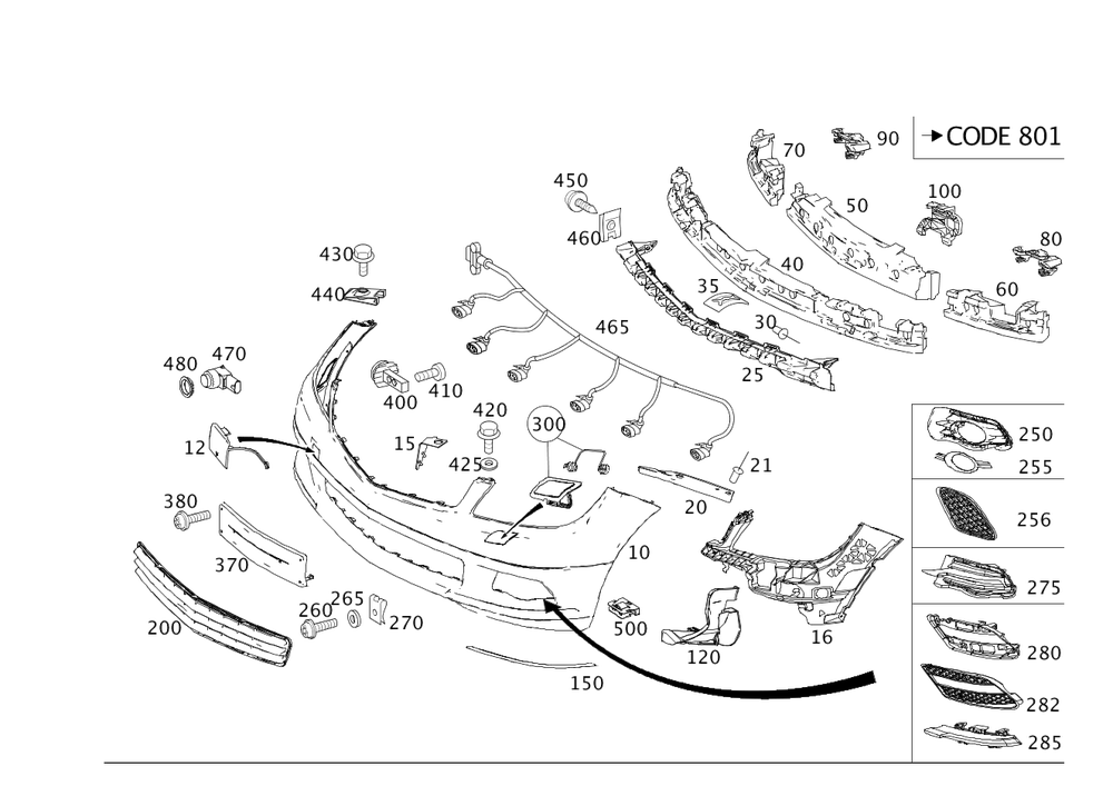 204-885-39-37 - Impact Absorber 2006-2015 Mercedes-Benz | Mercedes-Benz ...