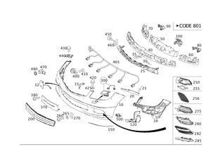 204-885-40-65 - Basic Carrier, Bumper 2006-2015 Mercedes-Benz ...
