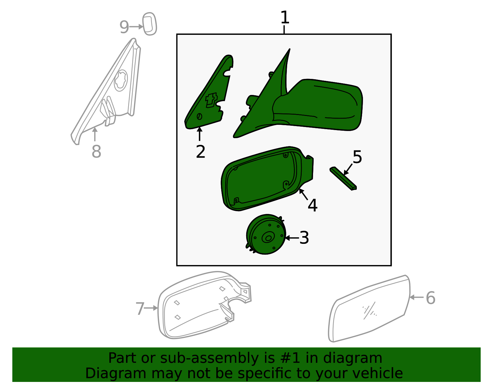 Genuine Side Mirror Kit for 1999-2003 Saab 9-3 | Part# 4932034 | Over ...