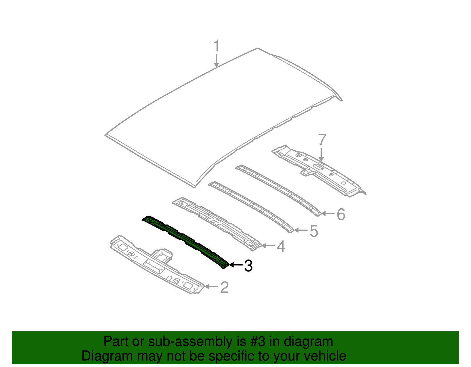 2005-2009 Kia Spectra5 | Center Bow | 67122-2F200 | Kia Auto Parts