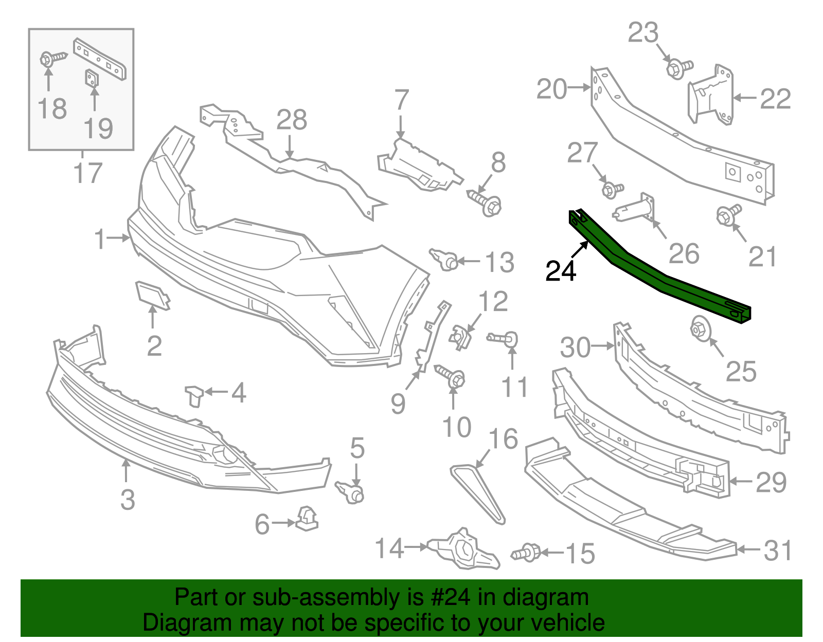 2018-2022 Toyota C-HR Lower Impact Bar 52132-F4010 | Lithia Toyota Parts