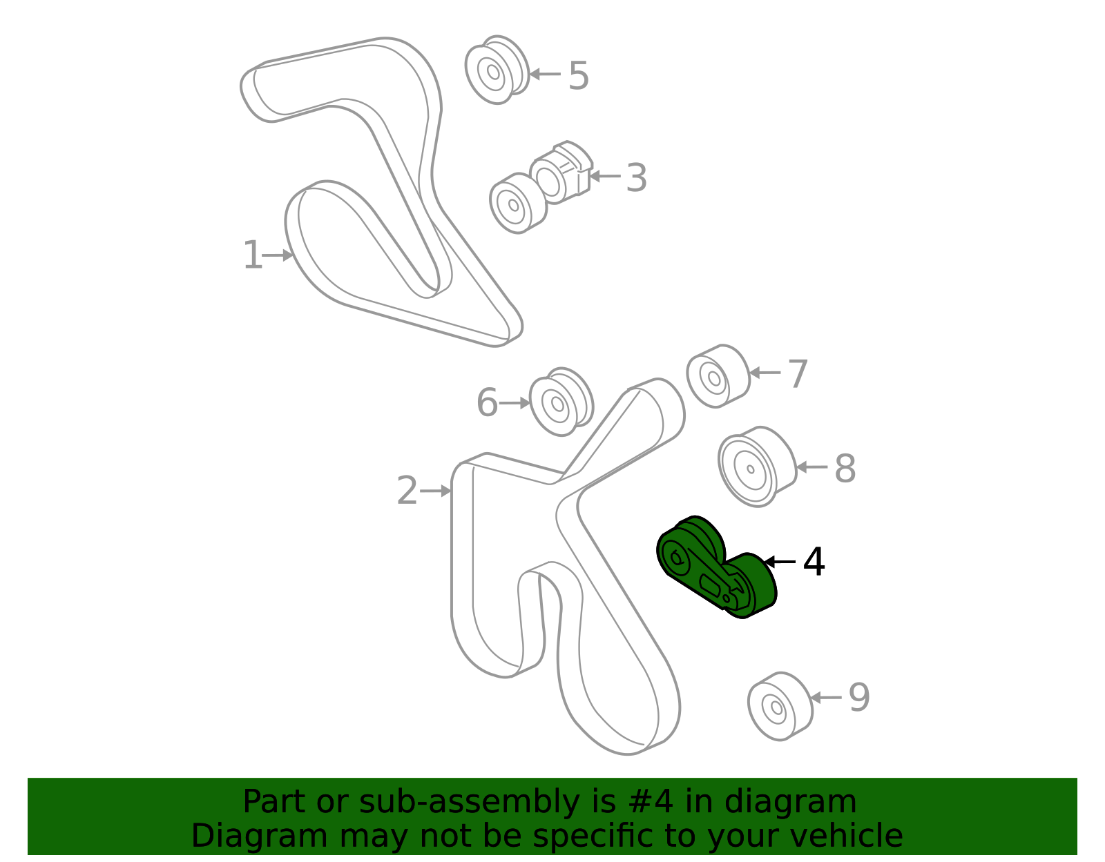 7R3Z-6B209-AA - Accessory Drive Belt Tensioner Assembly 2007-2014 Ford ...