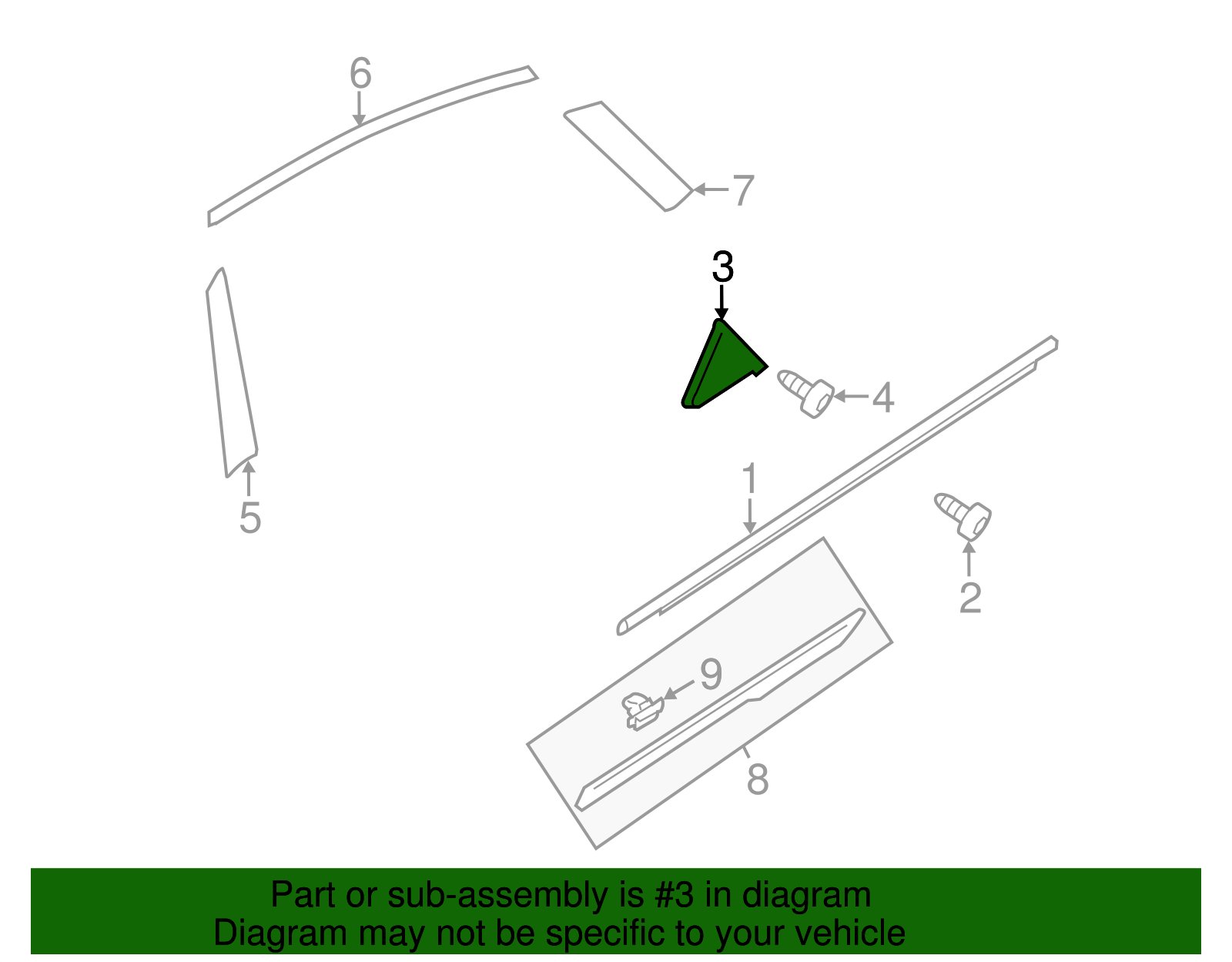 2011-2014 Hyundai Sonata Corner Molding 83840-3S000 | OEM Parts Online