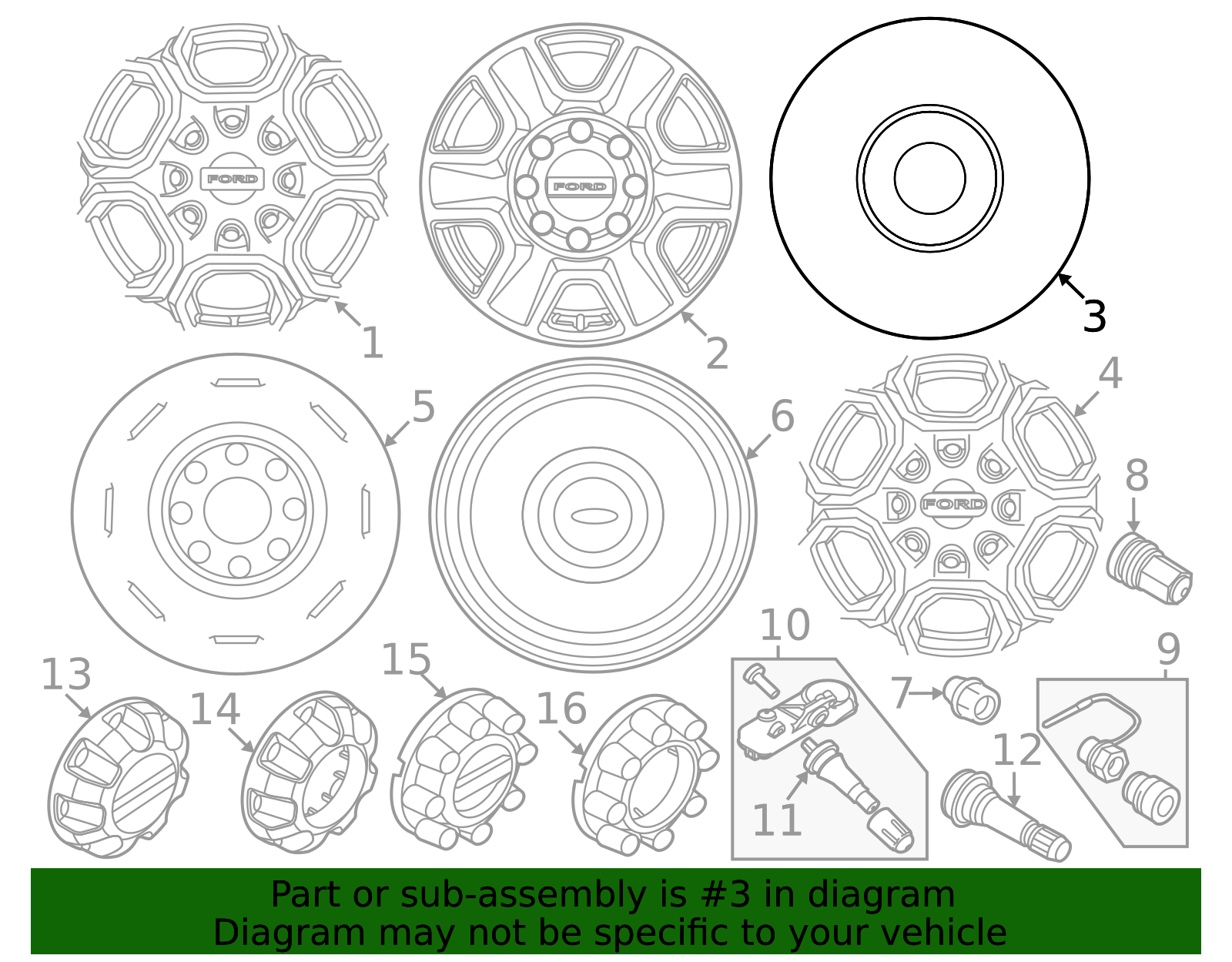 PC3Z-1007-F - Wheel, Alloy - Eastgate Ford Parts