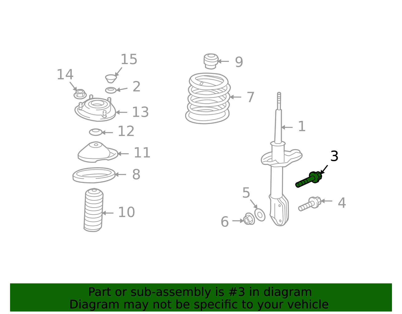 901660038 - Strut Mount Bolt 2009-2011 Subaru | Subaru Factory Parts Online