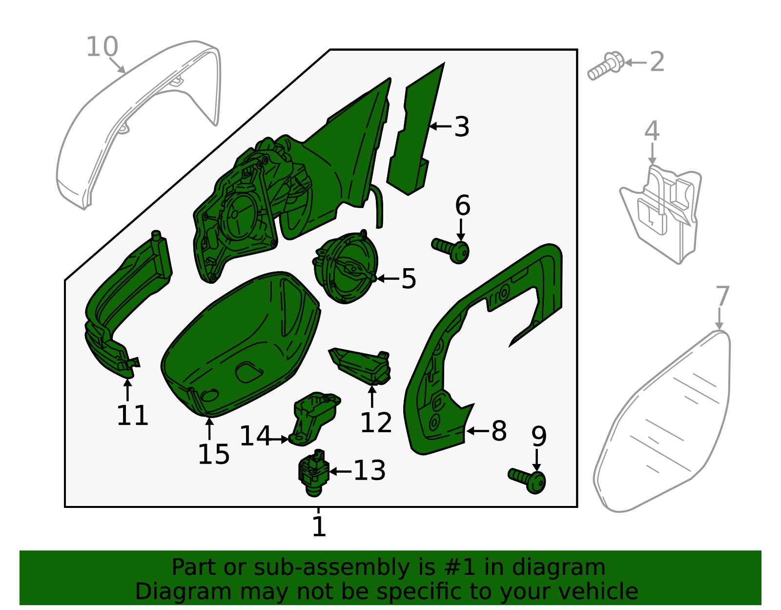 3CM-857-507-C-9B9 - Mirror Assembly 2020-2024 Volkswagen Atlas Cross ...
