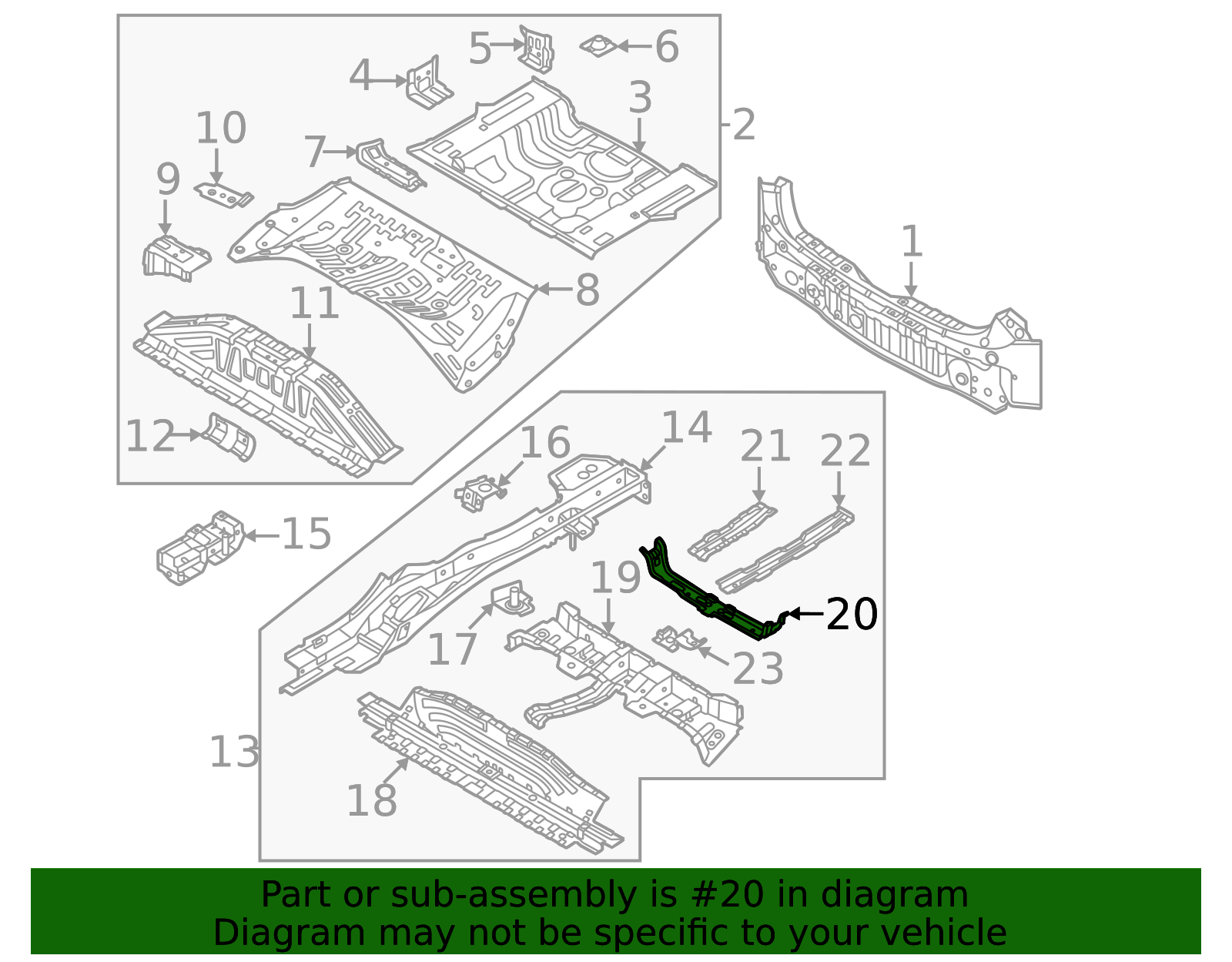 2023-2025 Kia Niro EV Lower Cross-Member 65911-AO000 | TascaParts.com