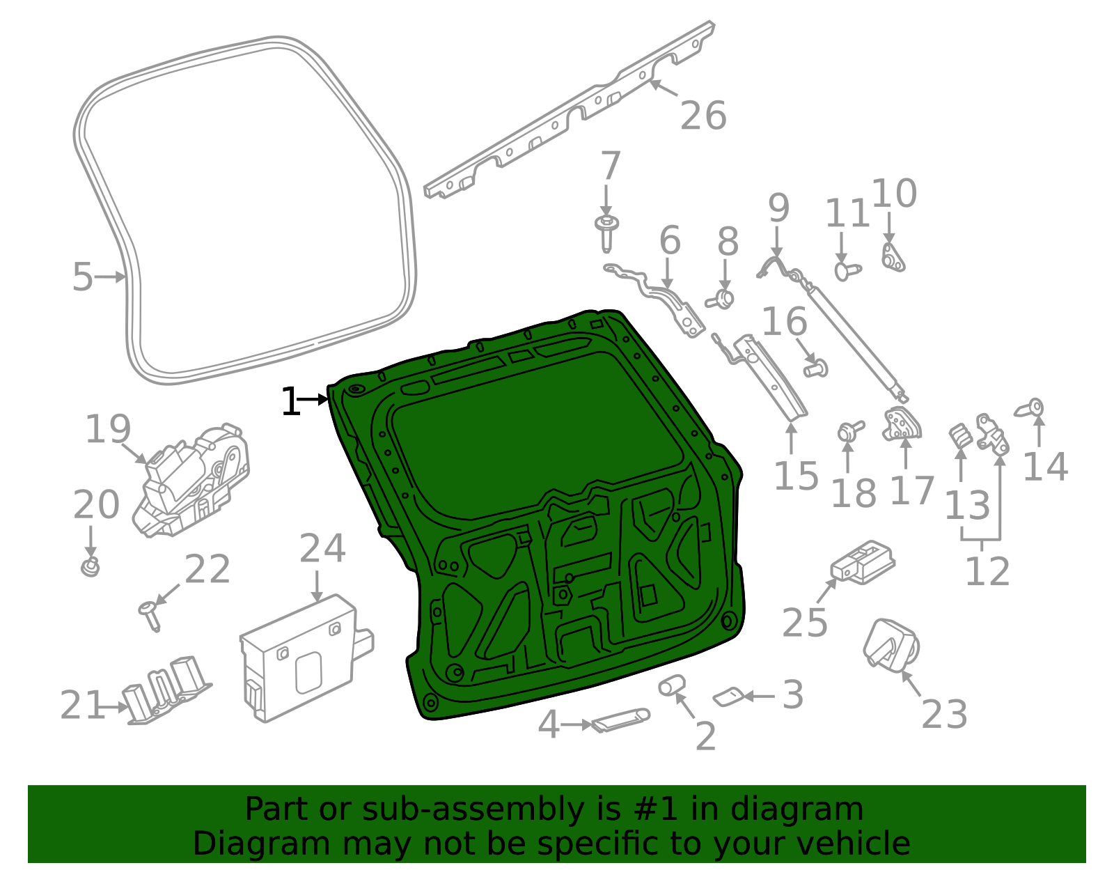 LC5Z-7840010-A - Gate Assembly Lift 2020-2024 Lincoln Aviator | Ford ...