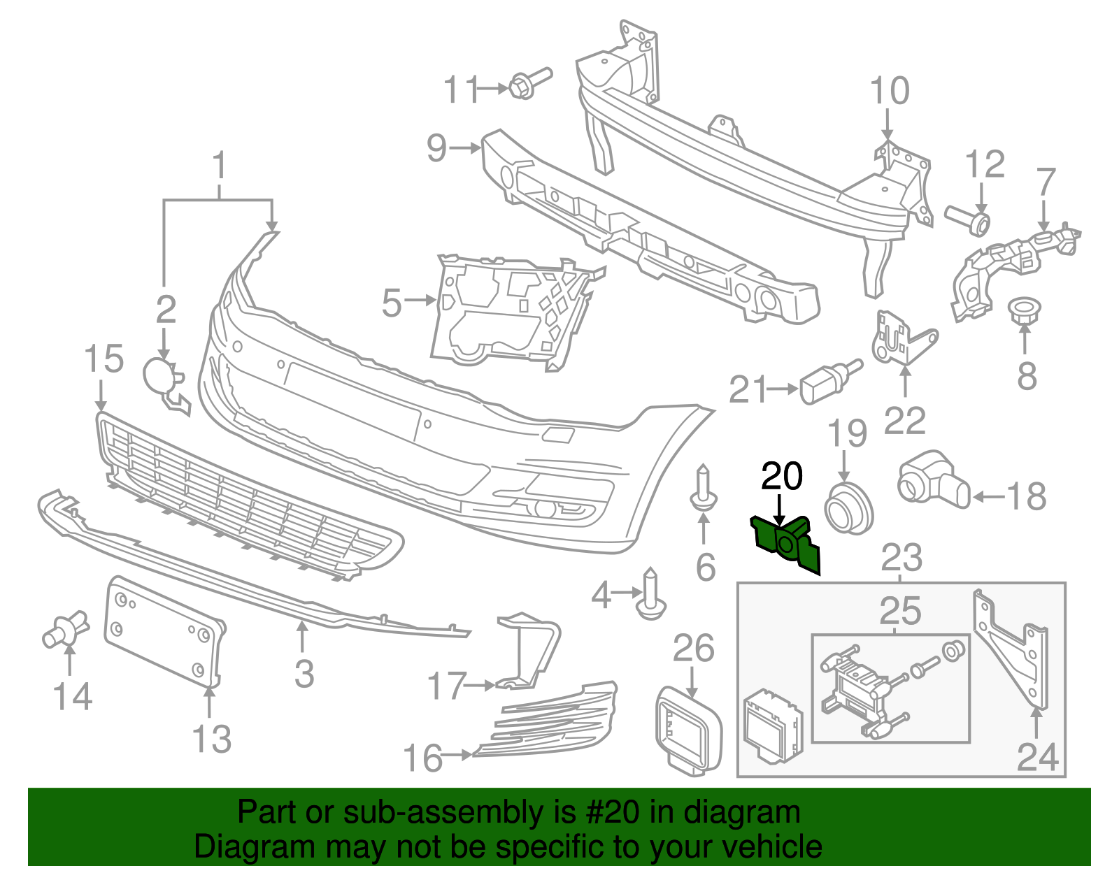 2015-2017 Volkswagen Park Sensor Bracket 5G0-919-493-B | OEM Parts Online
