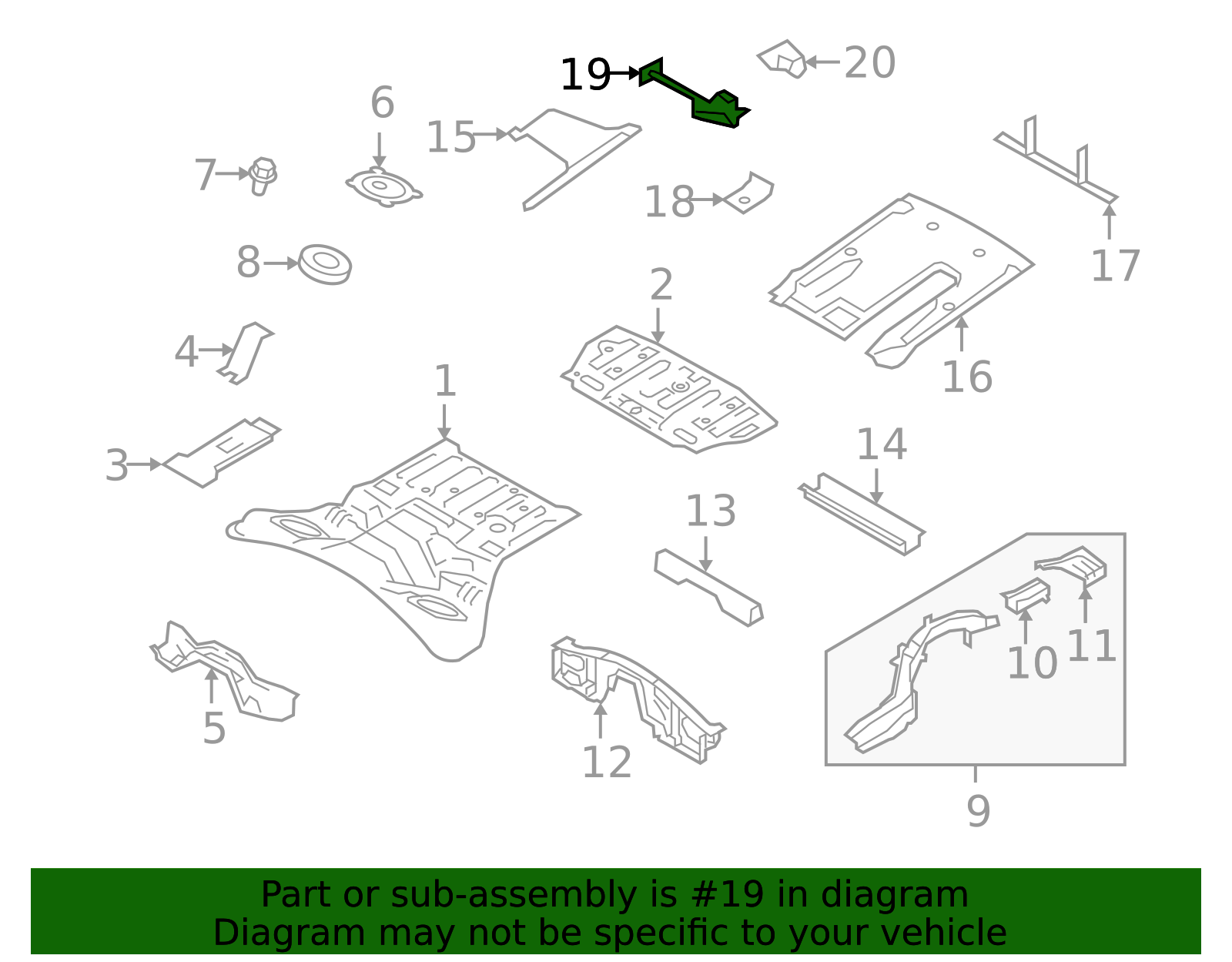2009-2024 Nissan GT-R Gusset - Driver's Side (LH) 748B1-JF00A ...