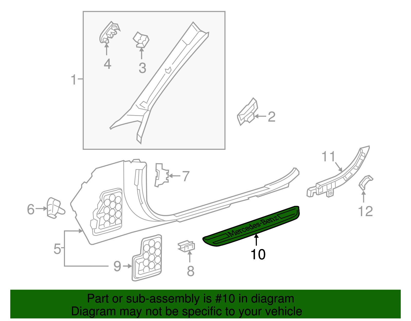 2022-2025 Mercedes-Benz Scuff Plate 206-680-04-01 | Mercedes-Benz Premier Parts
