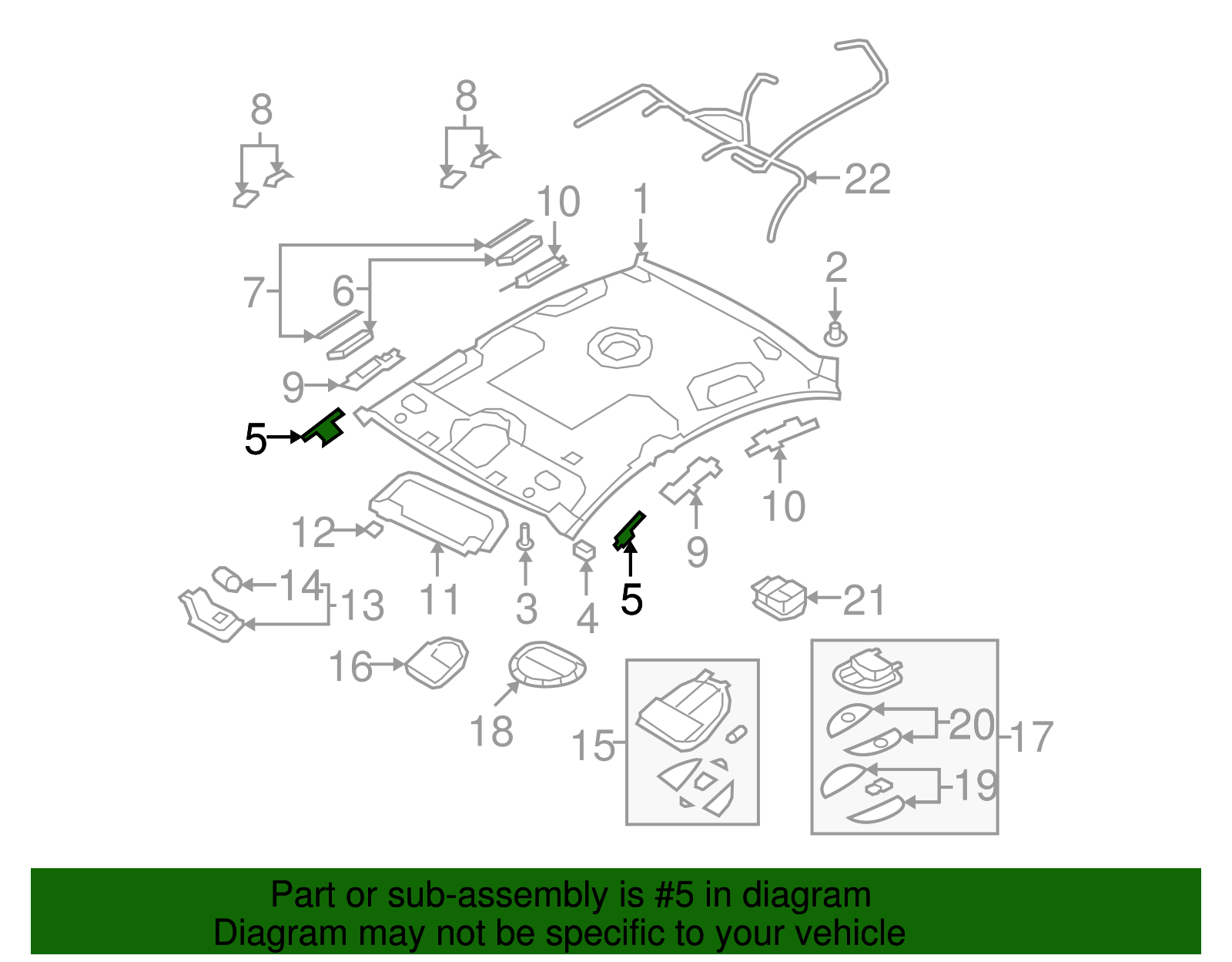 Hyundai - 85336-3M000 - Headliner Front Bracket - 2009-2014 Hyundai ...