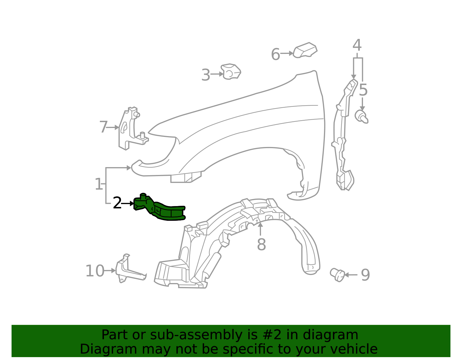 53813-34011 - Fender Extension - 2005 2006 Toyota Tundra | Nucar Toyota ...