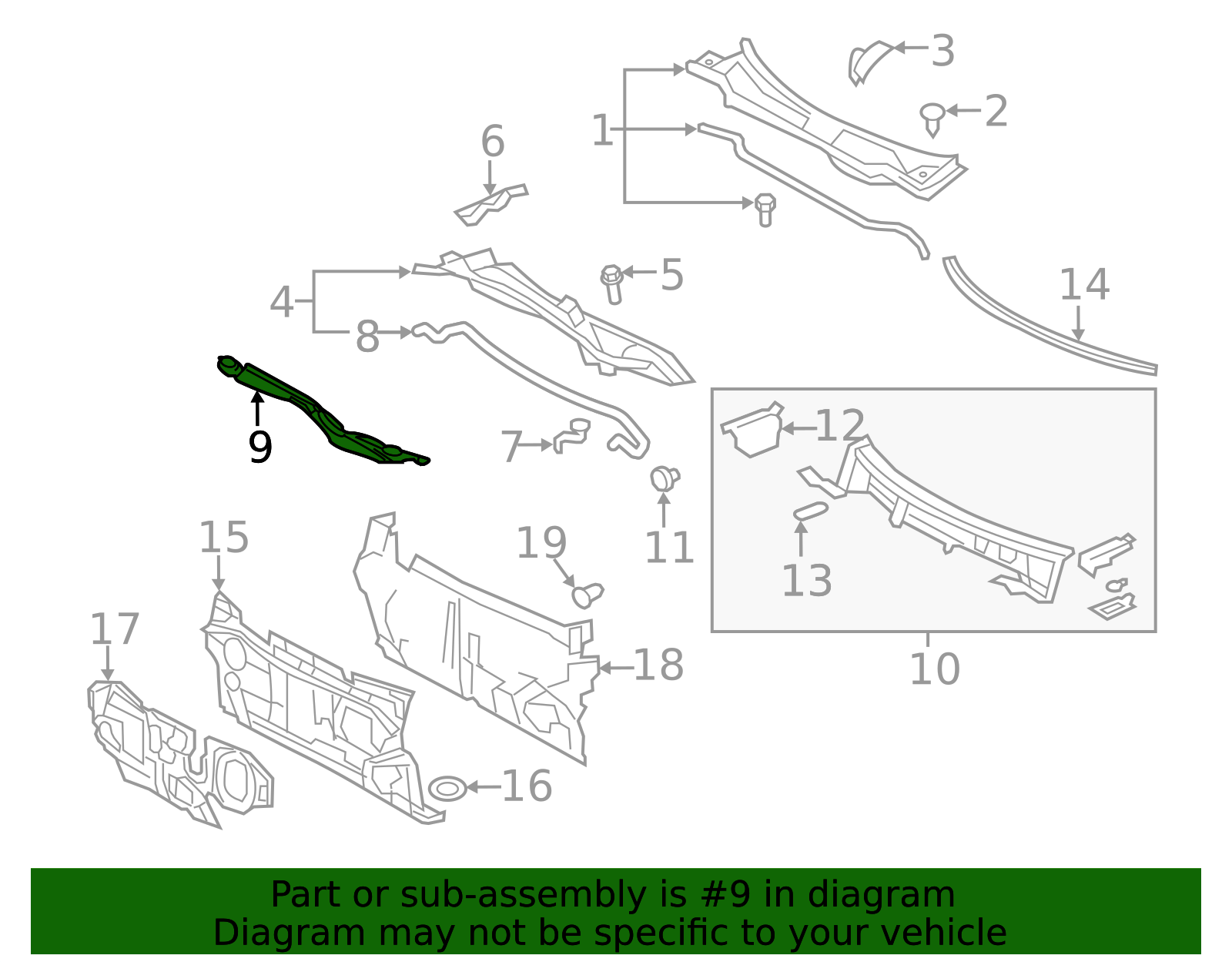 2007-2011 Toyota Camry Cowl Insulator 55787-06010 | MotorMotor
