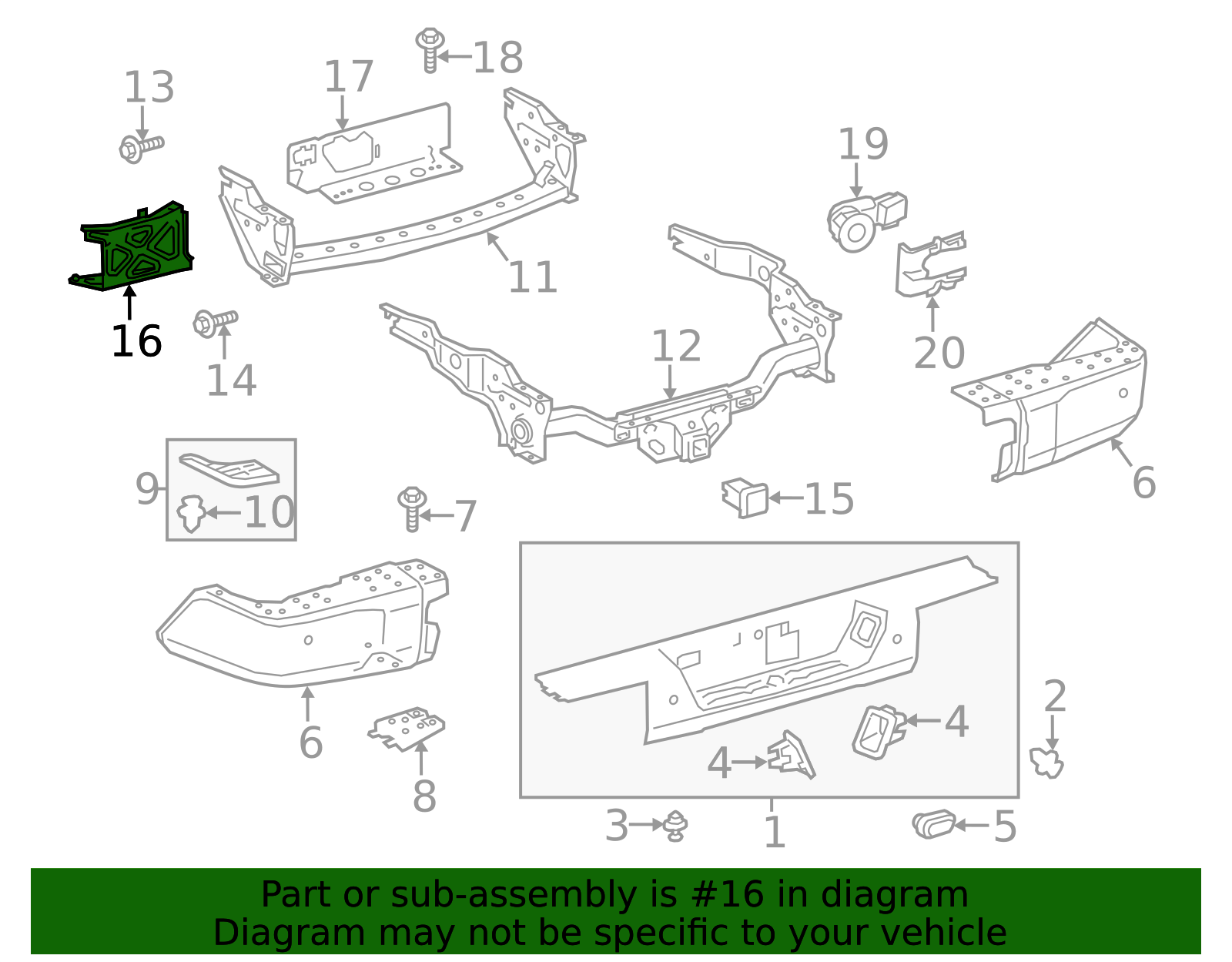 2014-2021 Toyota Tundra Bumper Corner Cover Bracket (Left, Right, Rear ...