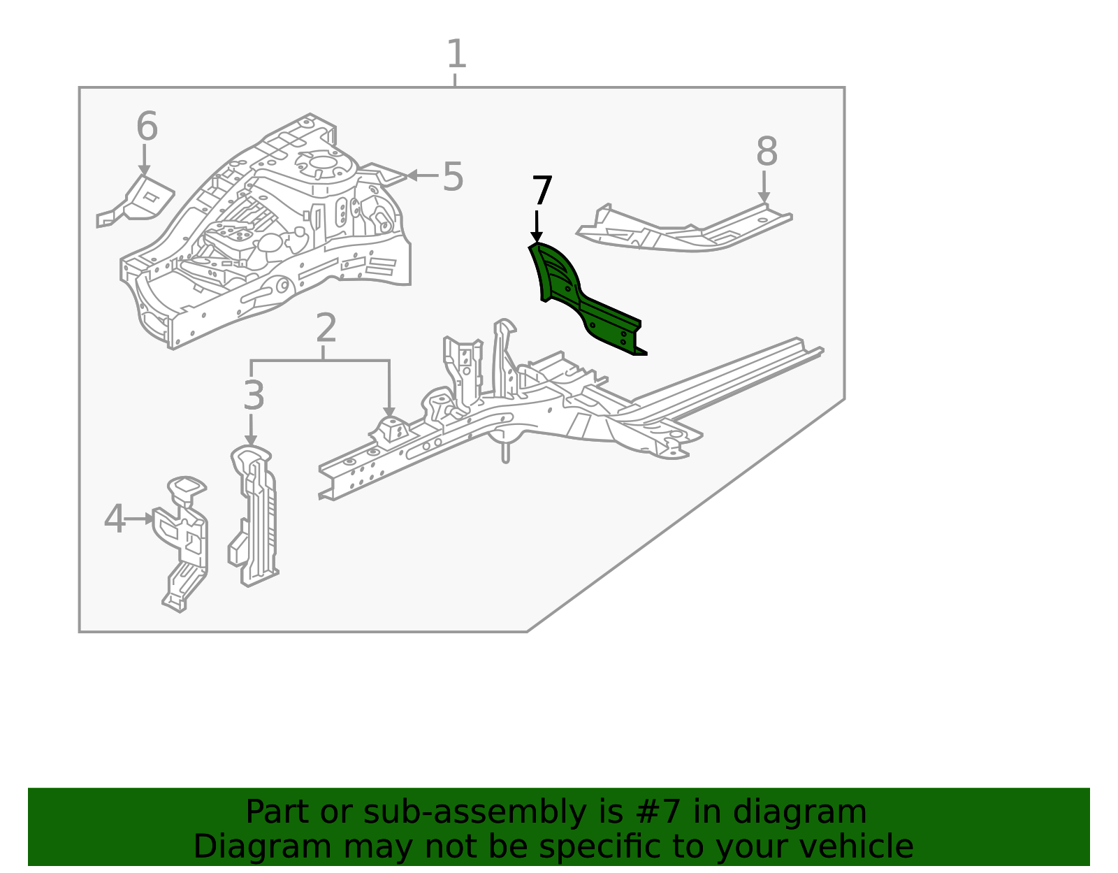 2017-2020 Kia Cadenza Cross-Member - Driver's Side (LH) 64334-F6000 ...