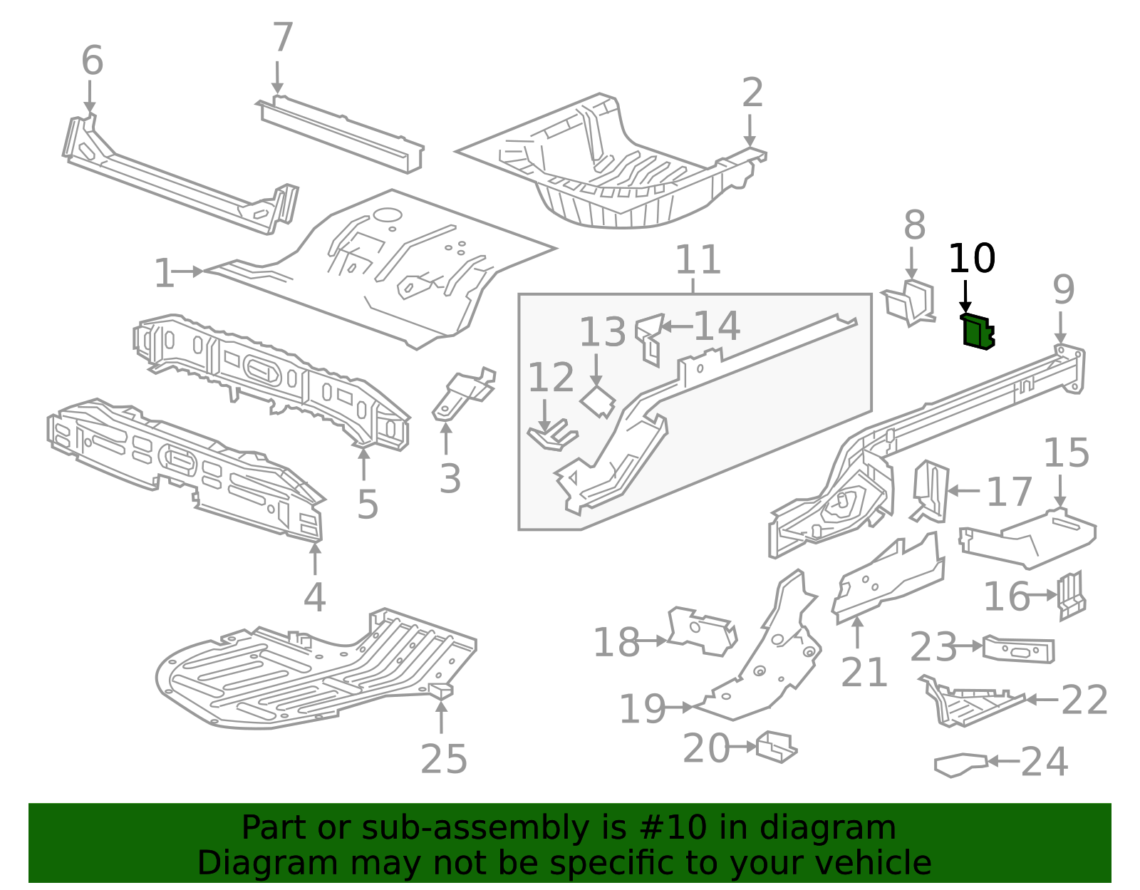 23292694 - Driver Side Body Rear Suspension Support Gateway Buick GMC Parts
