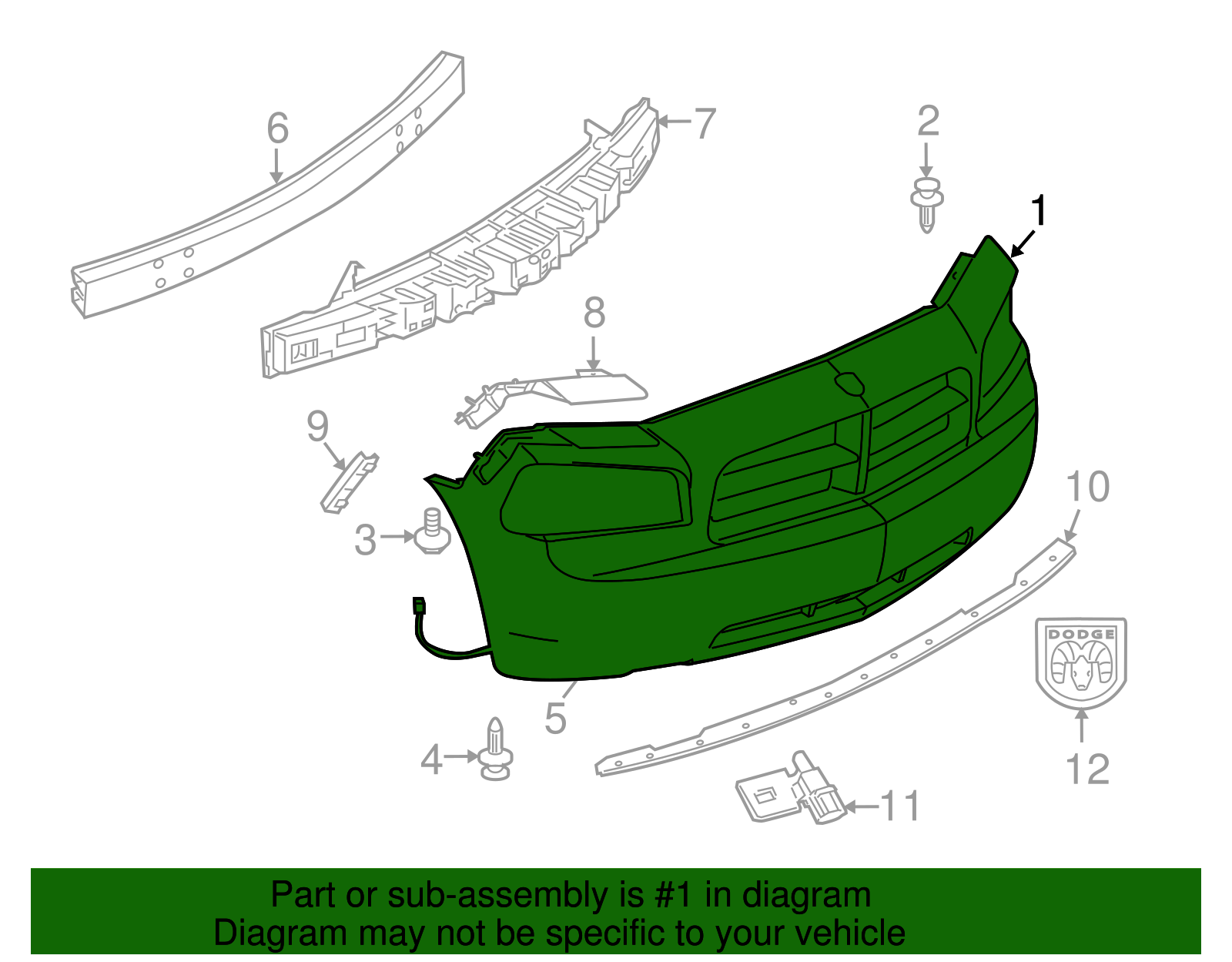2006-2010 Dodge Fascia 04806179AE | Mopar Parts Canada