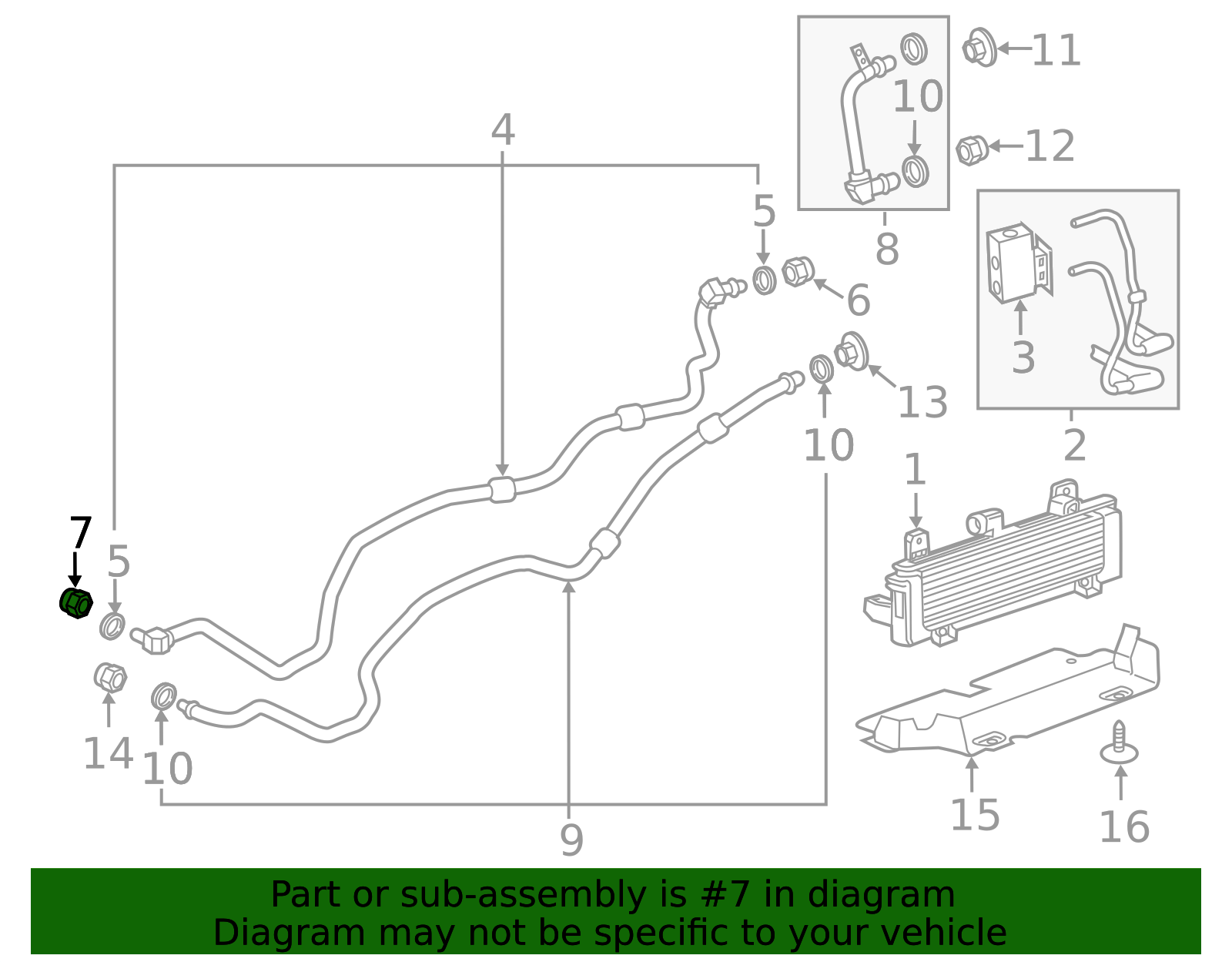 2015-2019 GM Automatic Transmission Fluid Cooler Inlet Line Connector ...