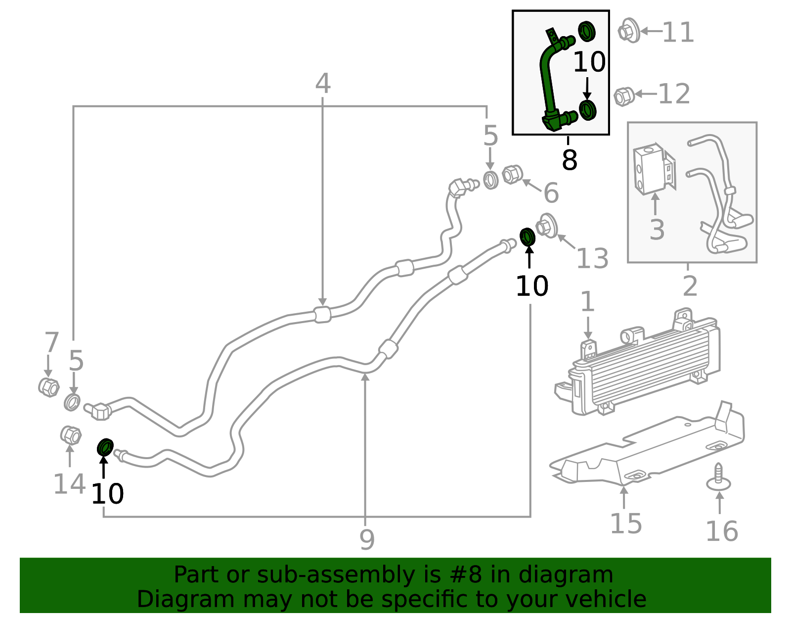 2017-2019 GM Automatic Transmission Auxiliary Fluid Cooler Inlet Line ...
