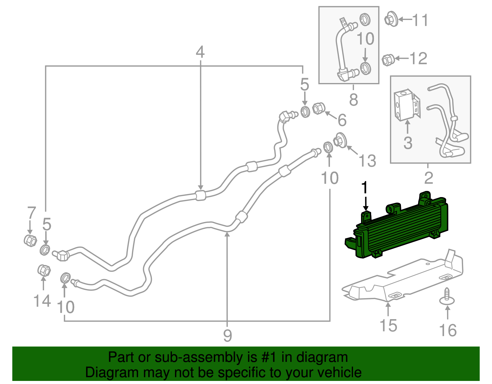 84173164 - Automatic Transmission Auxiliary Fluid Cooler 2017-2019 GM ...