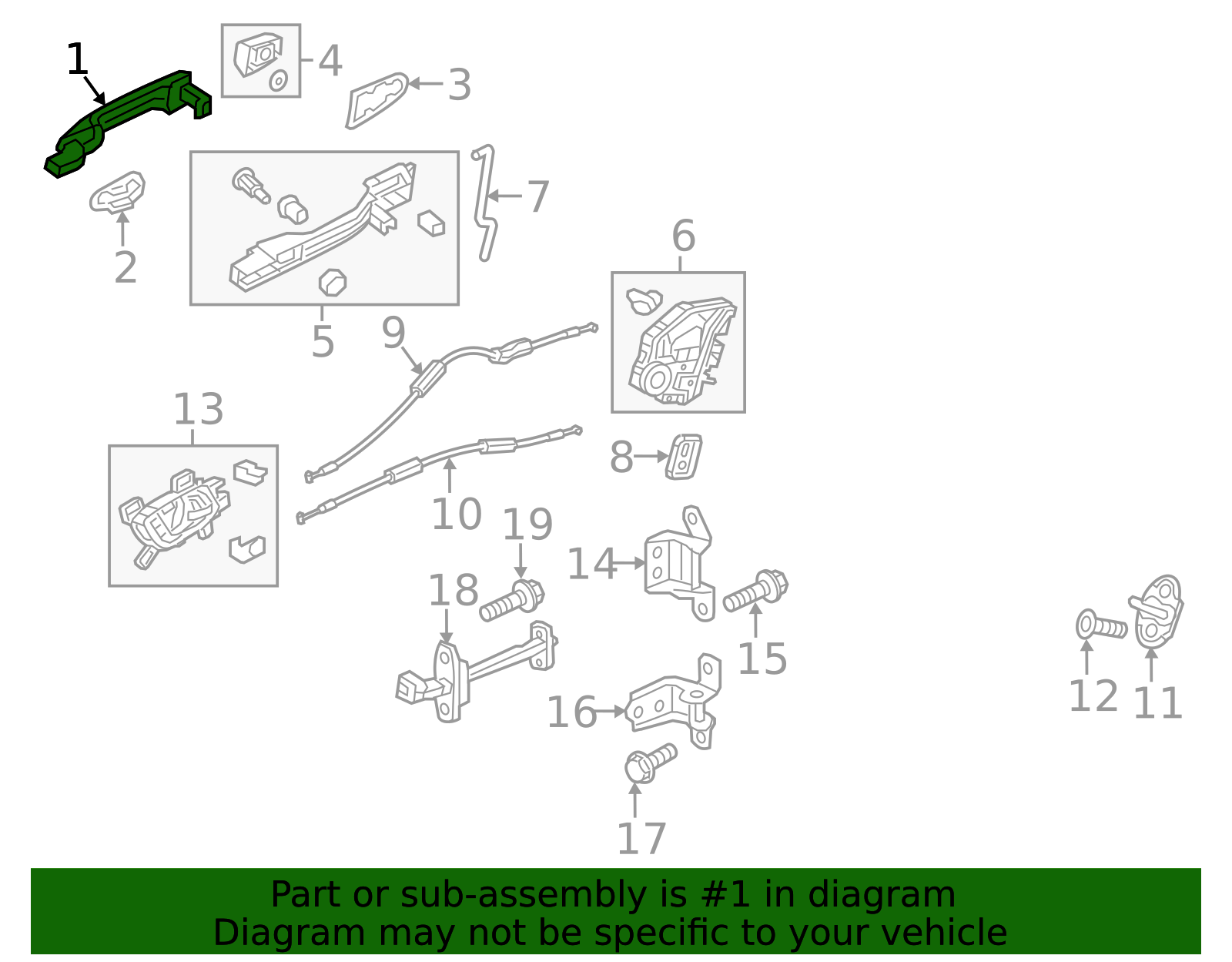 72681-TVA-A71ZM - 2019-2020 Honda Insight - Handle L Rear *R543P ...