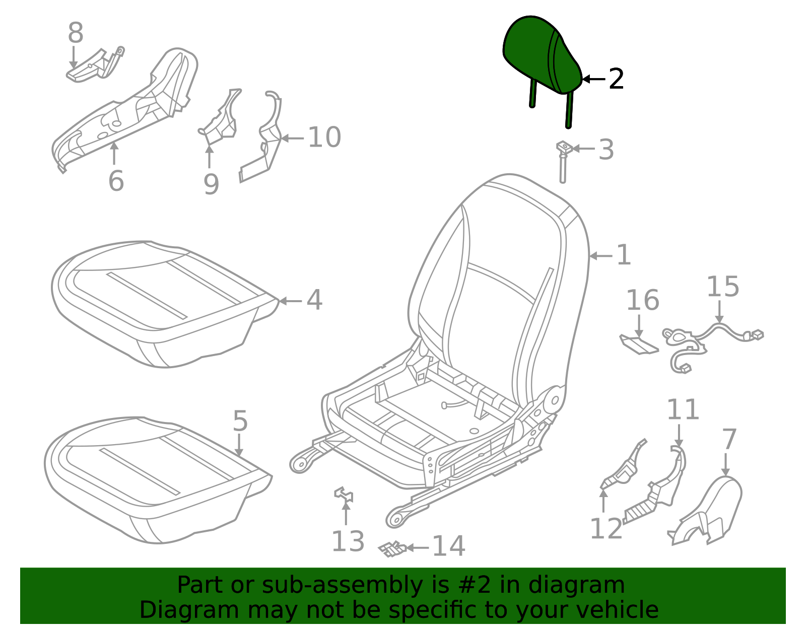 2020-2025 Nissan Headrest 86400-5RB3A | Nissan USA