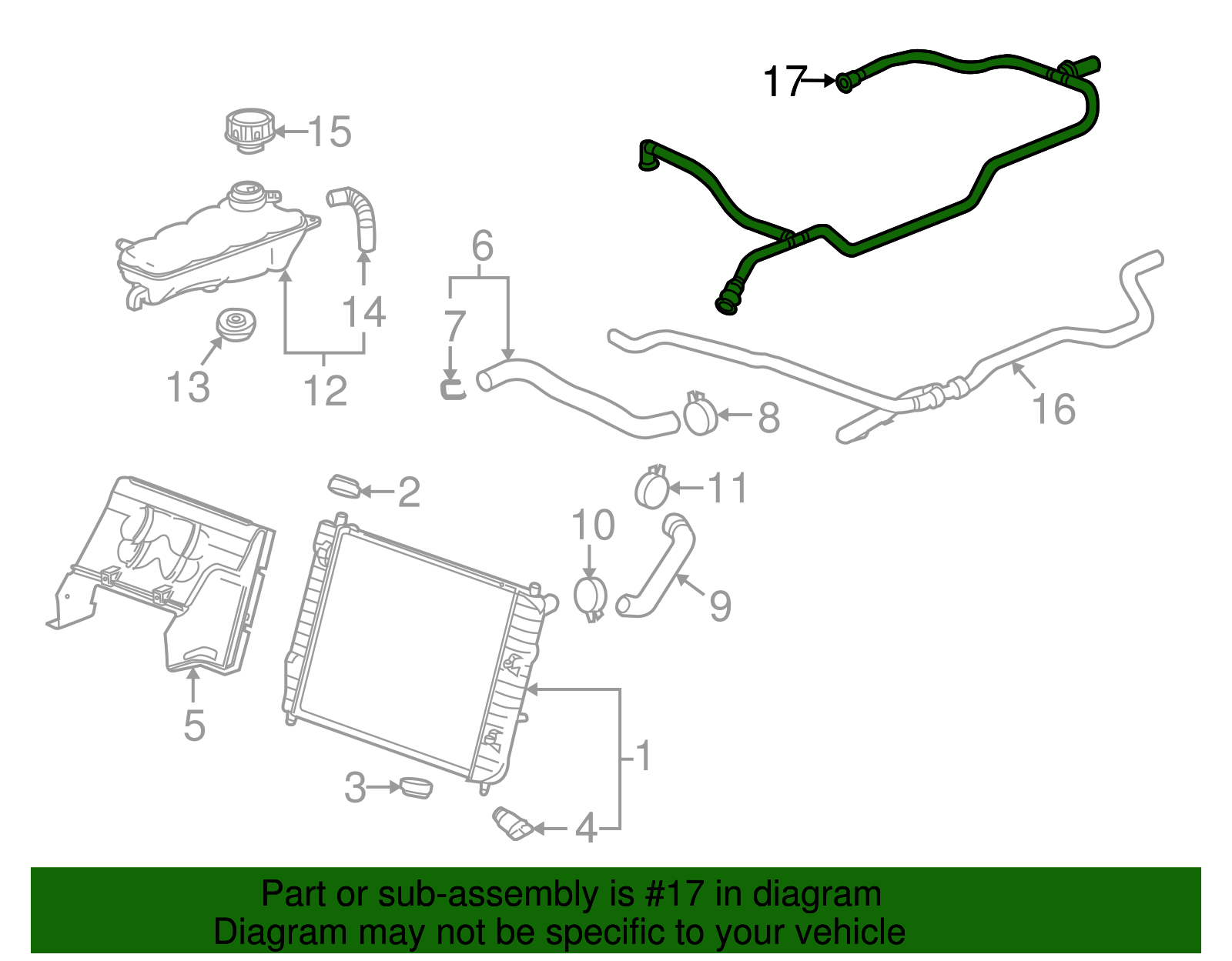 OEM GM Radiator Surge Tank Inlet Hose For 2009-2013 Chevrolet Corvette ...