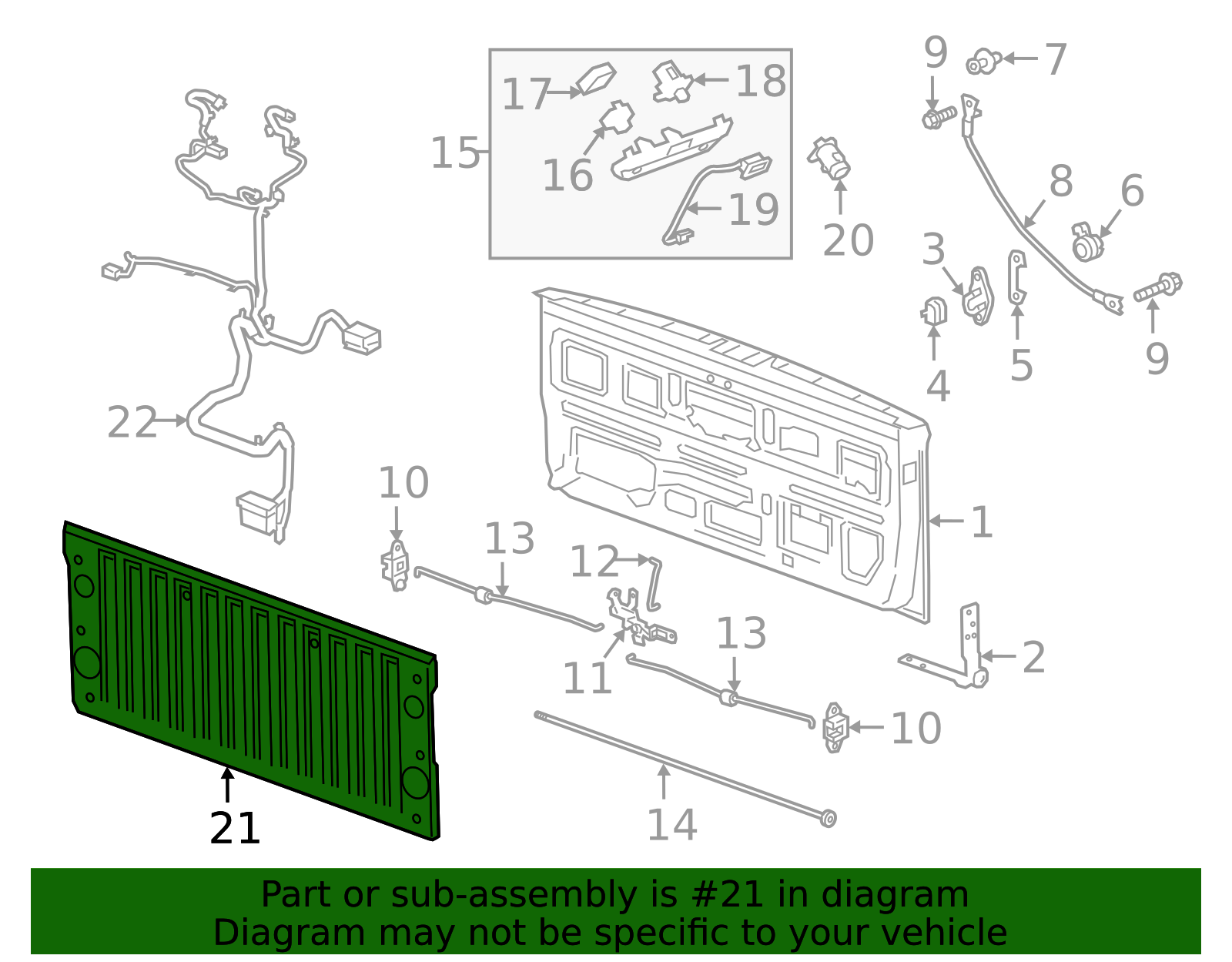 2019-2025 GM Pickup Box Endgate Access Hole Cover 84761795 GM ...