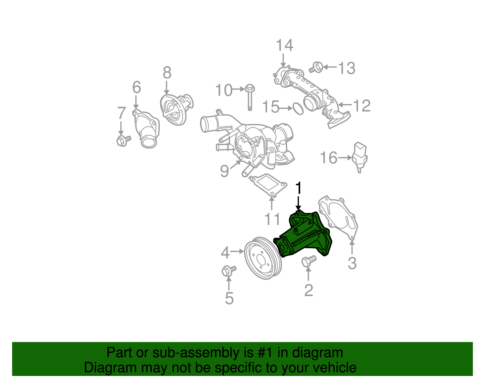 2004-2024 Nissan Water Pump 21010-7S000 | Nissan Parts Central