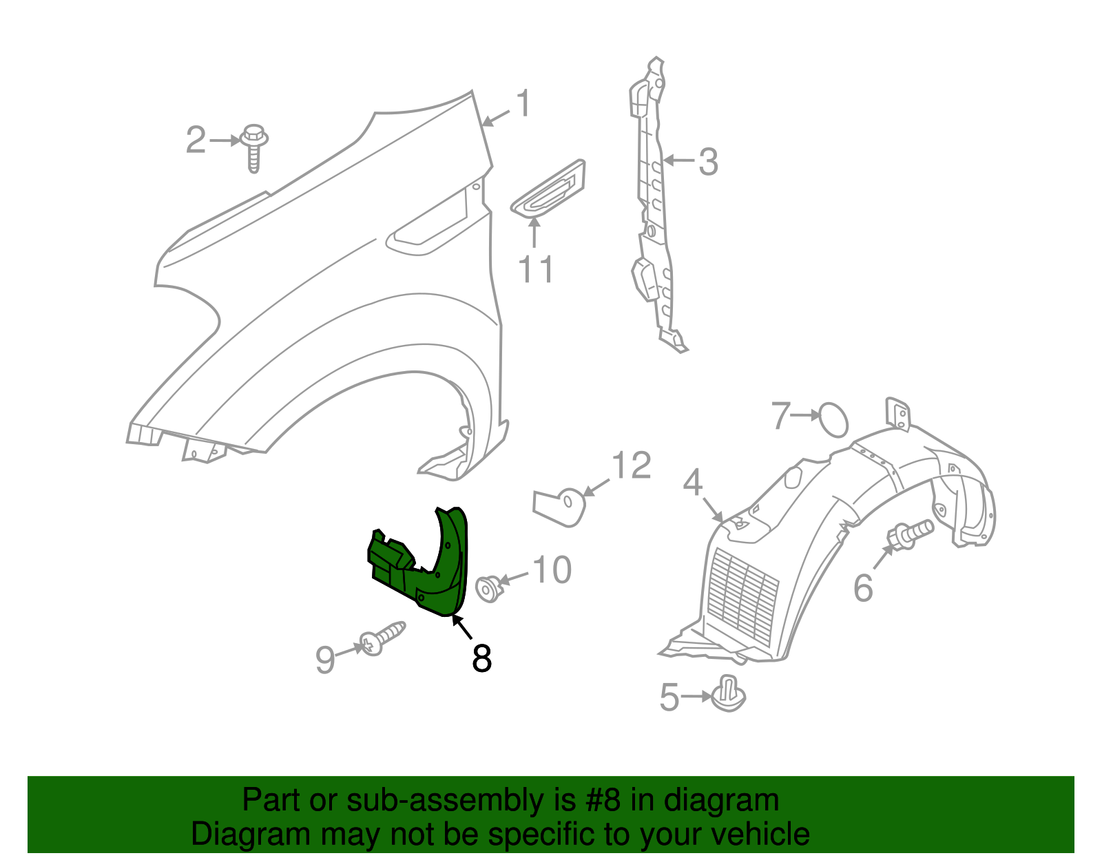86831-2K050 - Mud Guard 2010-2011 Kia Soul | Kia.Parts Store