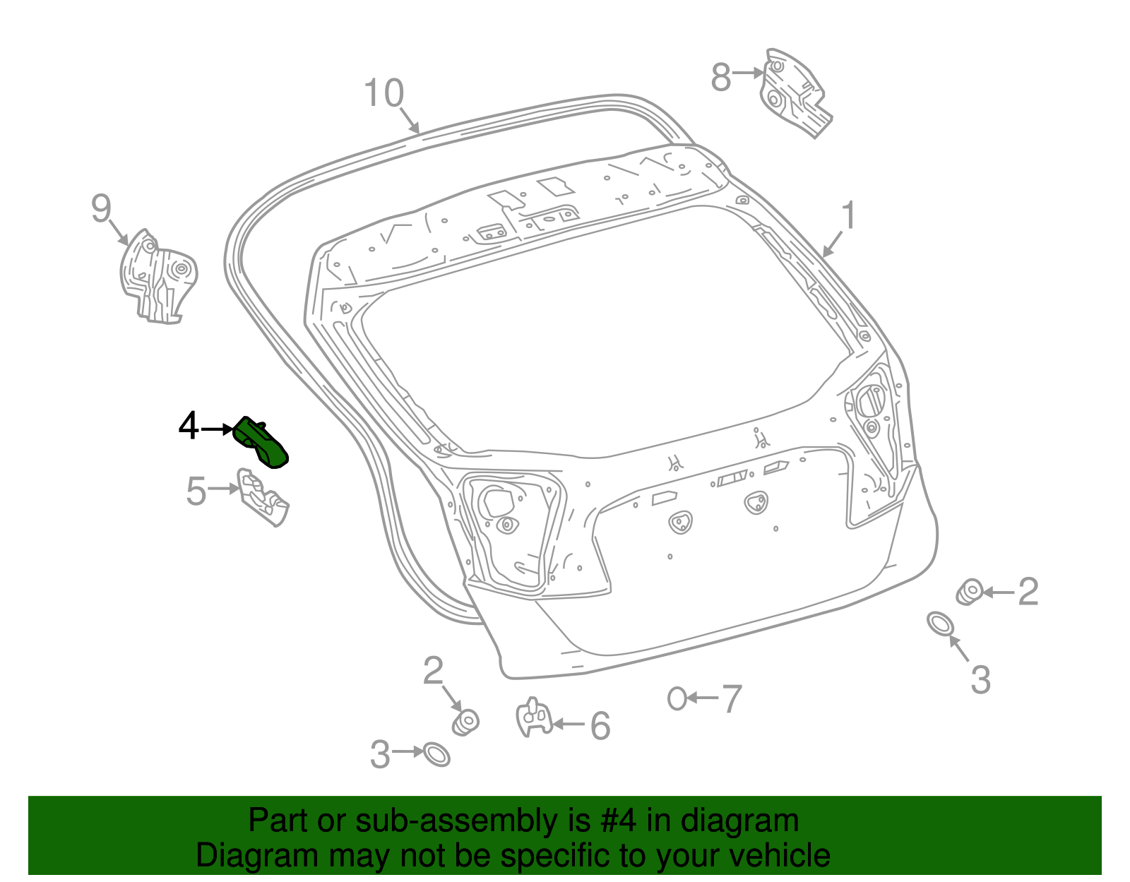 67281-10010 - 2018-2022 Toyota C-HR - Lift Gate Stopper | Nucar Toyota ...