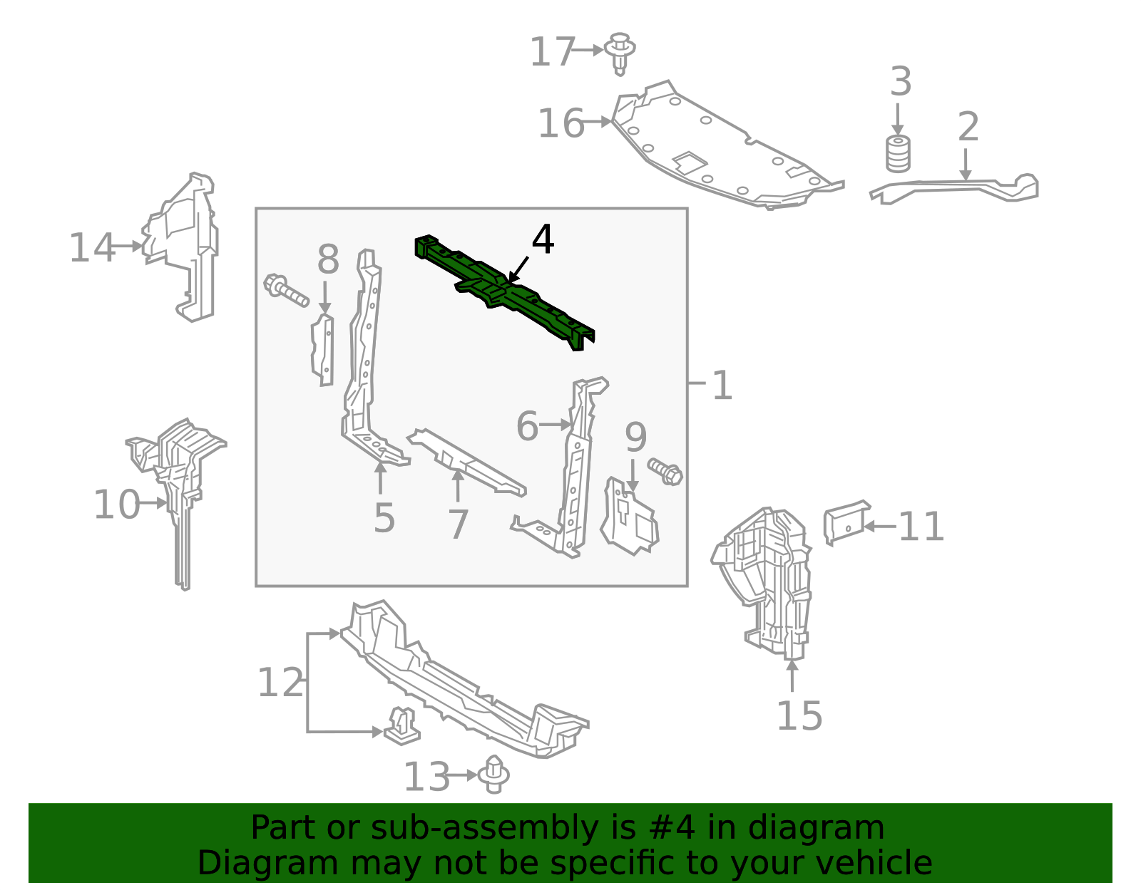 53210-78010 - Upper Tie Bar 2015-2021 Lexus | Lexus of Stevens Creek Parts