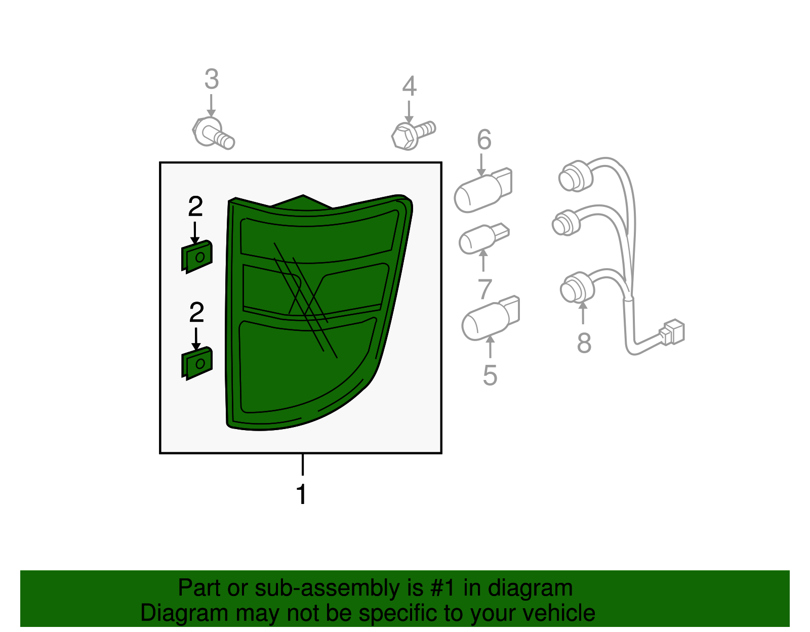 2012-2014 Honda Ridgeline Tail Lamp Assembly 33500-SJC-A12 | OEM Parts ...