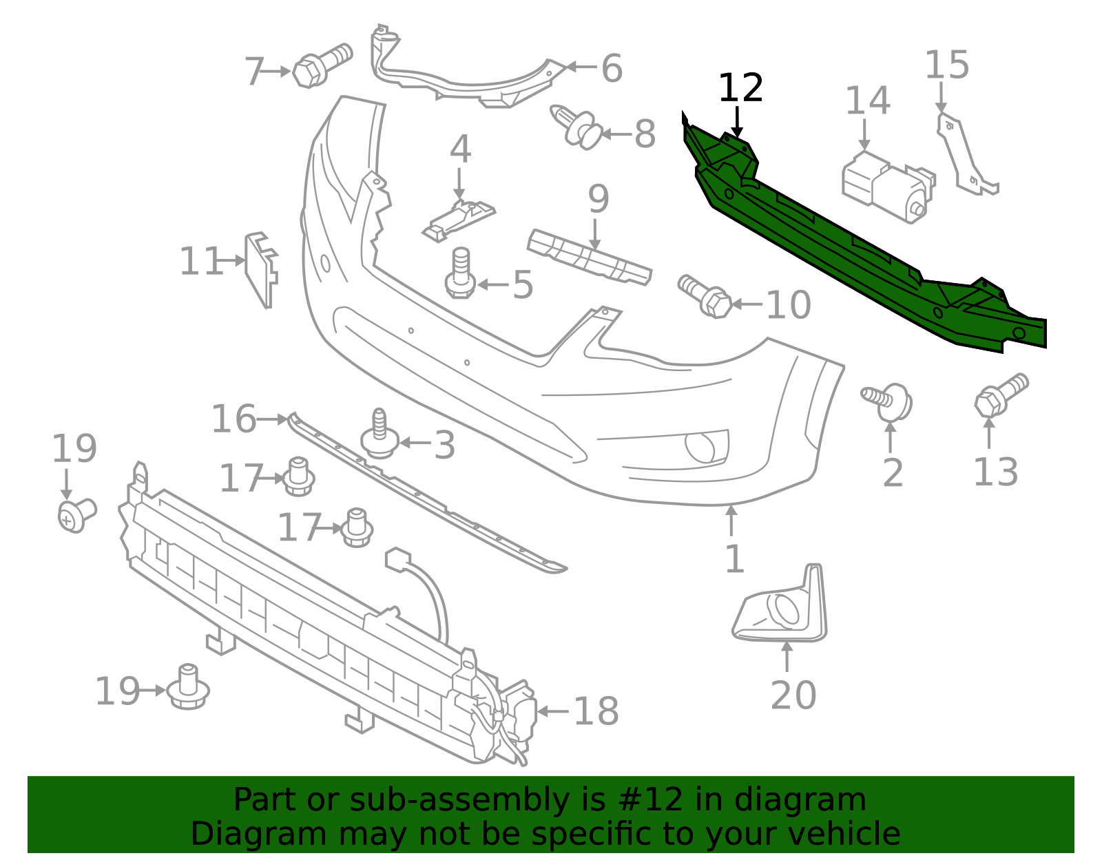 57711FJ0809P - High-Quality Bumper Impact Bar for 2014-2017 Subaru ...