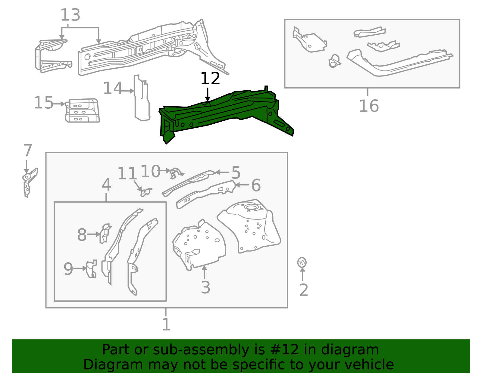 2021-2025 Toyota Corolla Frame Side Member 57028-02050 | Toyota Parts ...