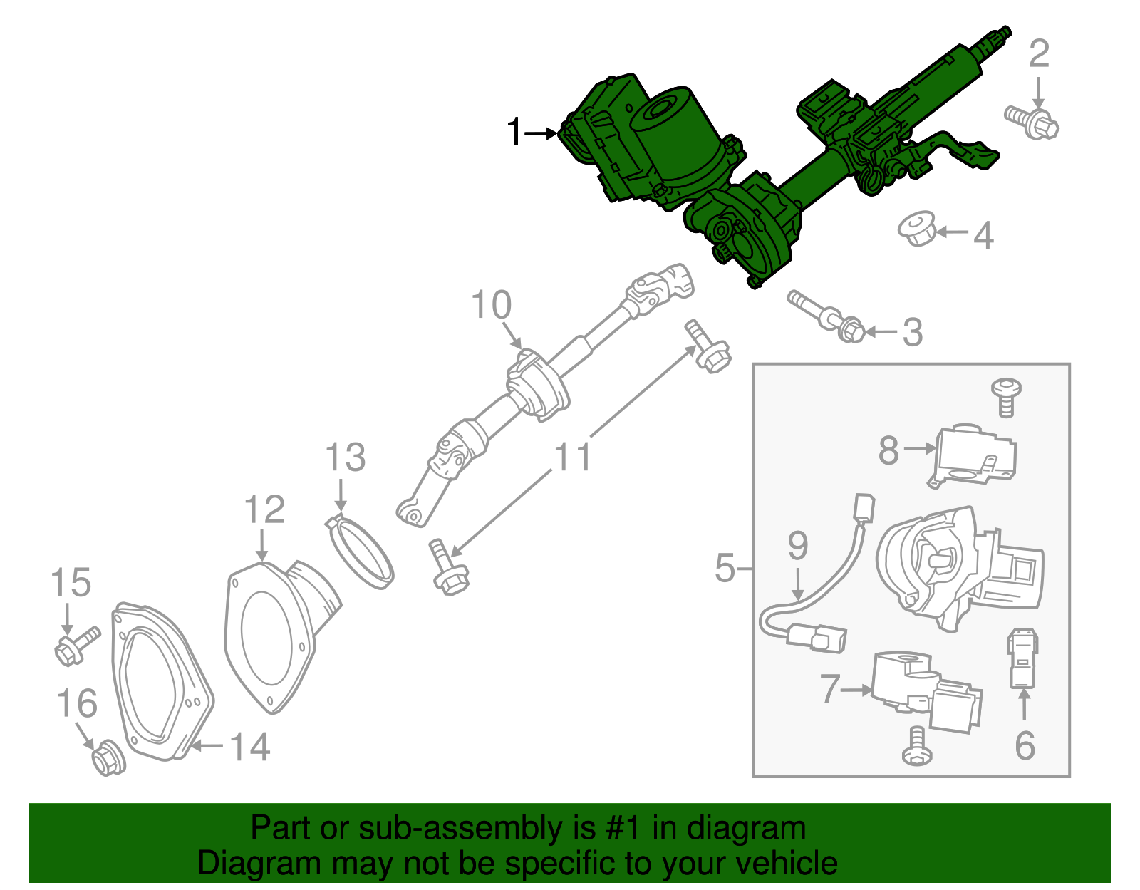 2015-2017 Toyota Sienna Steering Column 45250-08090 | Toyota Parts Center