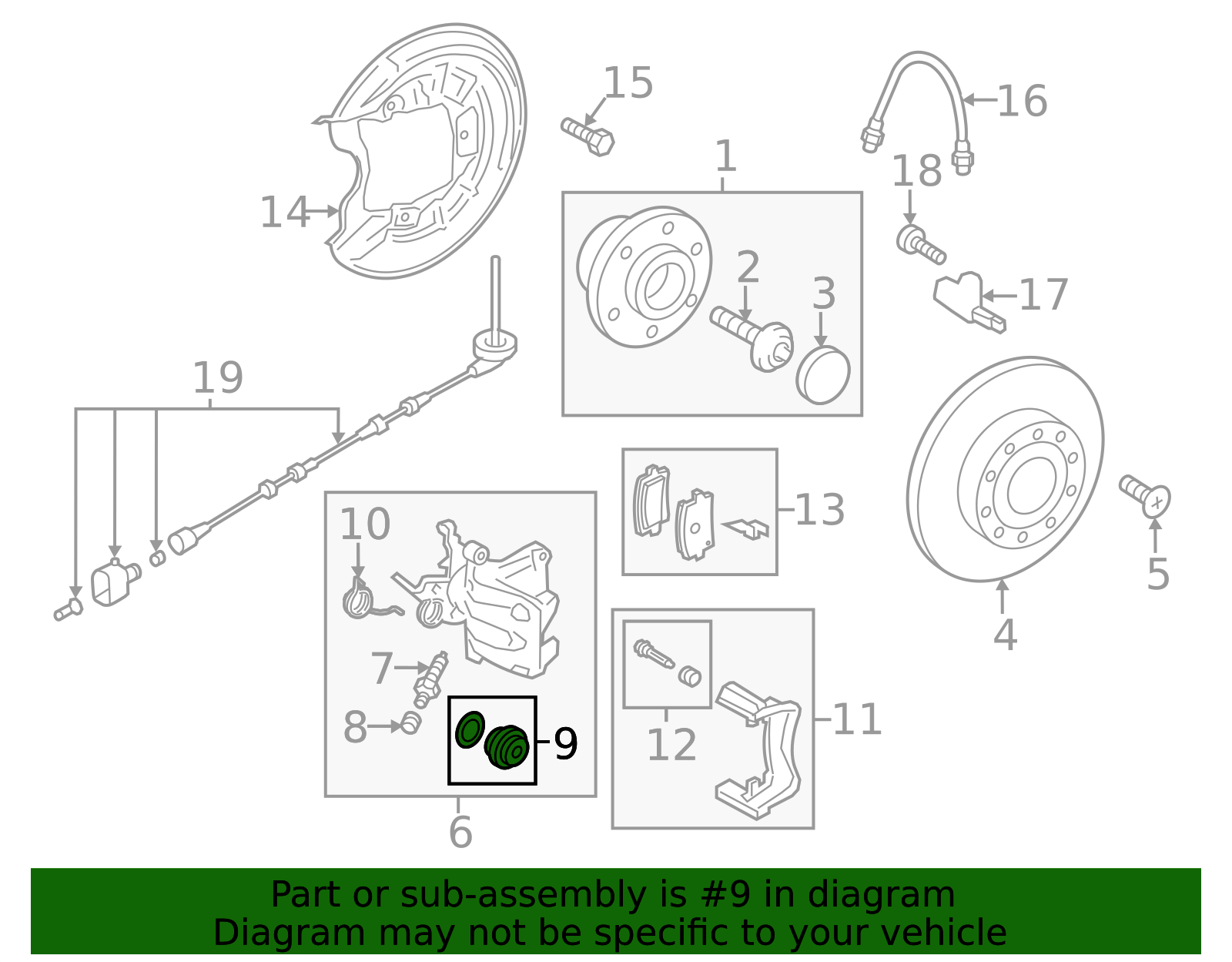 5K0-698-671-C - High-Quality Disc Brake Caliper Repair Kit for 2010 ...