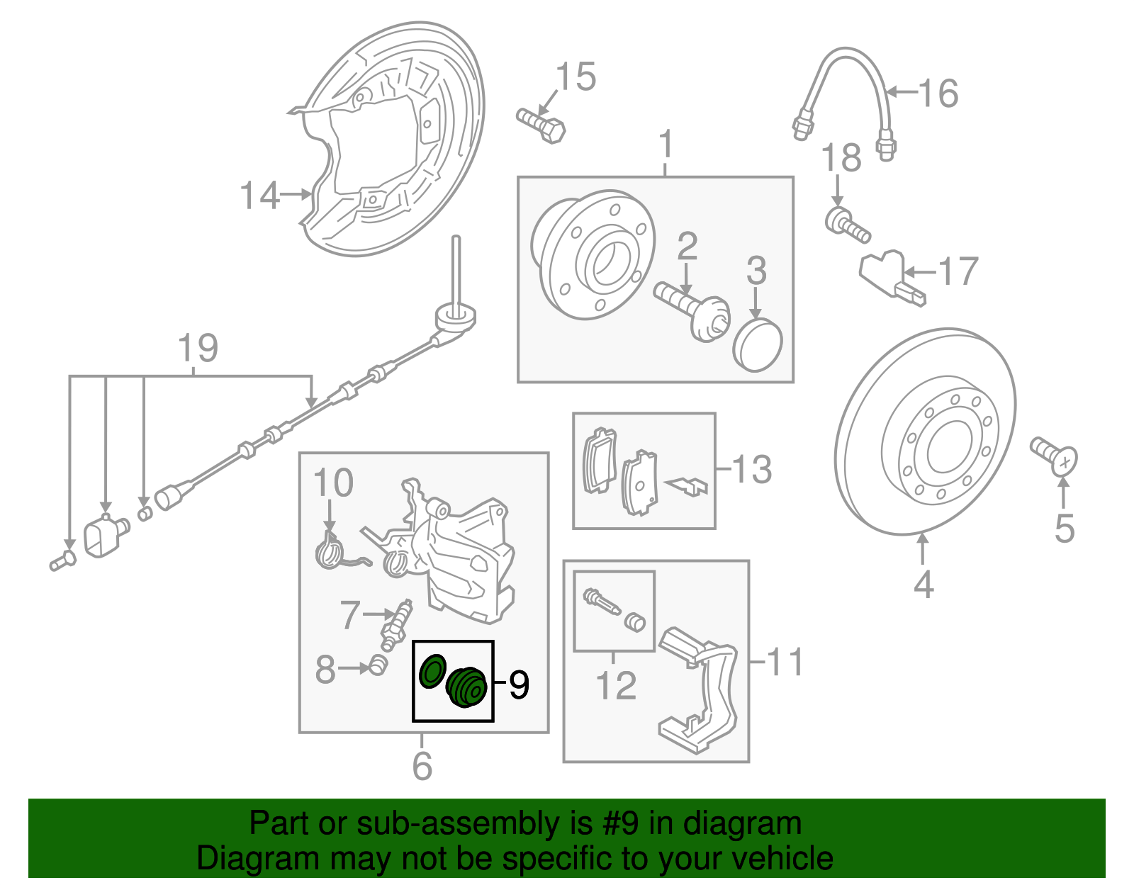 5K0-698-671-C - Volkswagen Disc Brake Caliper Repair Kit 2010-2019 ...