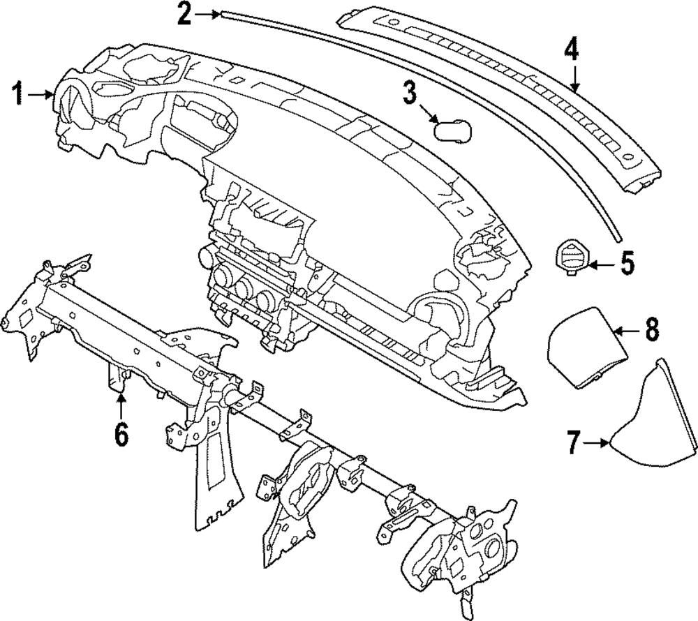 2022-2025 Toyota GR86 Instrument Panel Cross-Member SU003-09821 ...