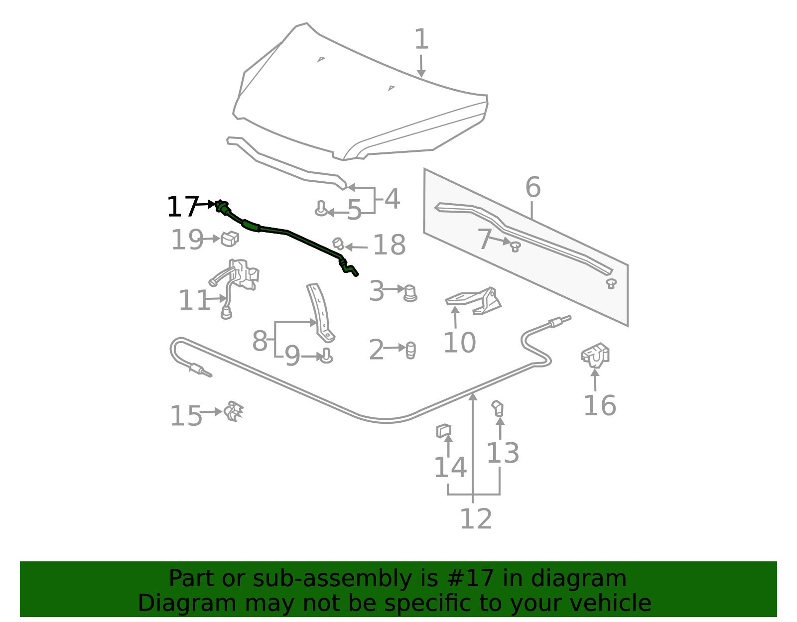 74145-S9V-A00 - 2003-2008 Honda Pilot - Stay Hood Opener | Honda Car ...