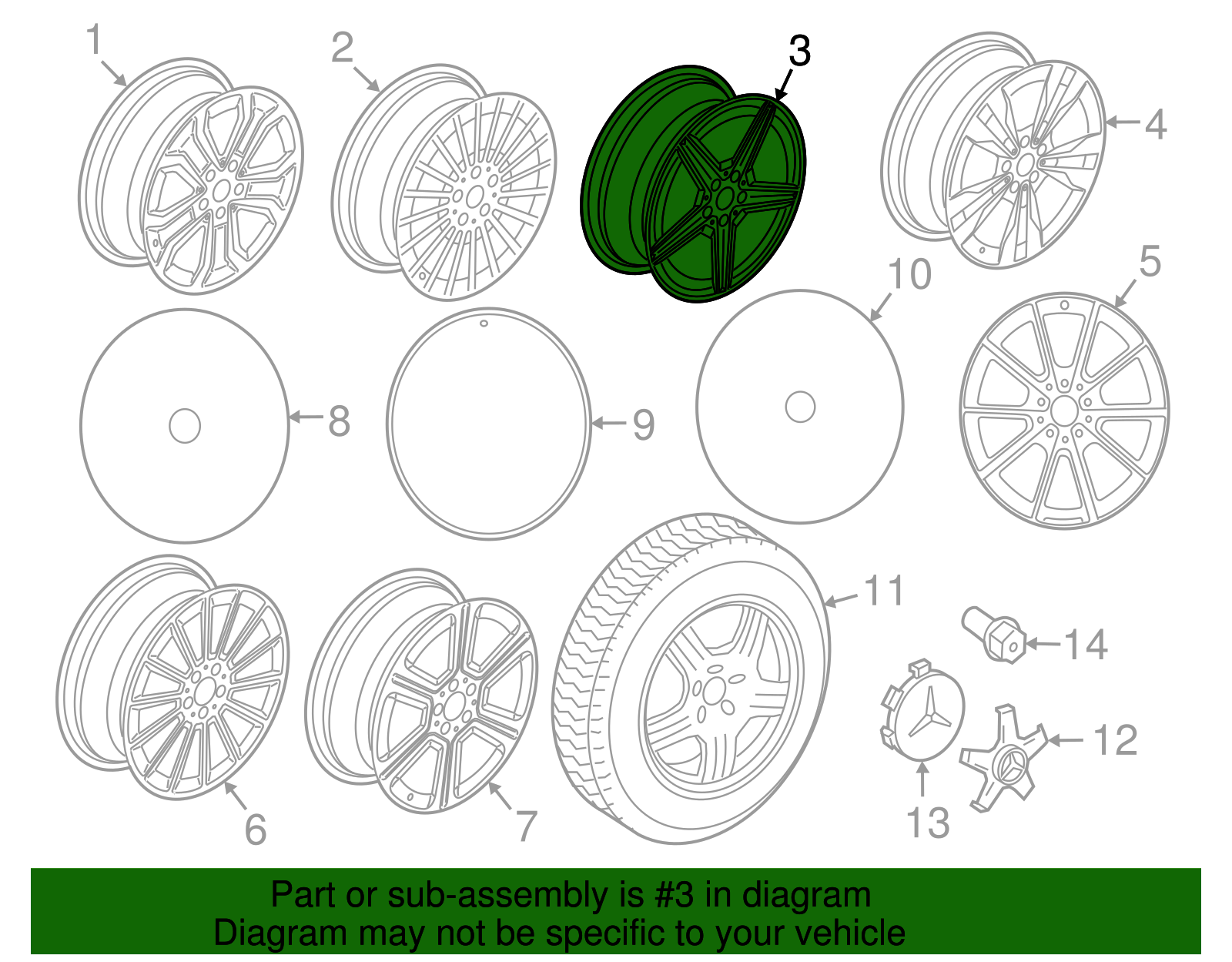 205-401-95-00-64-7X44 - Amg 5-Twin-Spoke Wheel 2020-2023 Mercedes-Benz ...