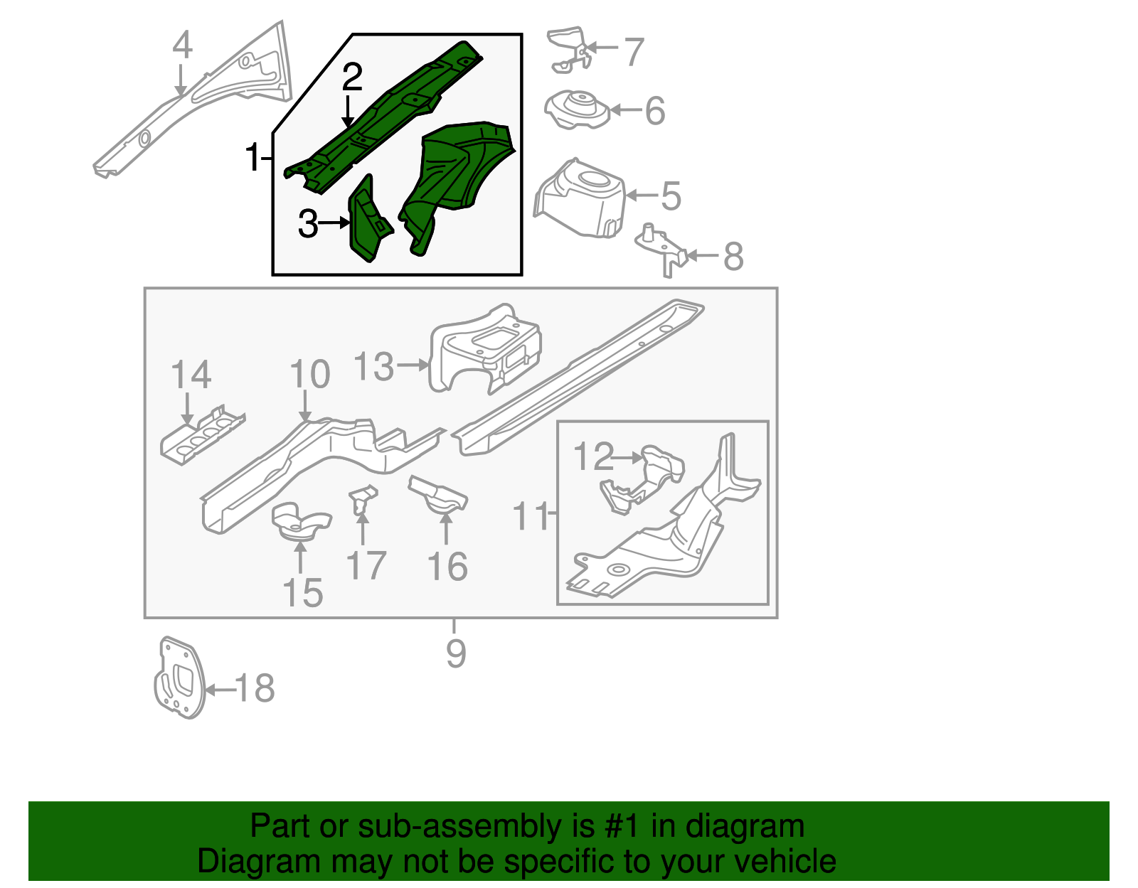 3C0-805-116-A - Apron Assembly 2006-2010 Volkswagen Passat | Wolfsburg ...