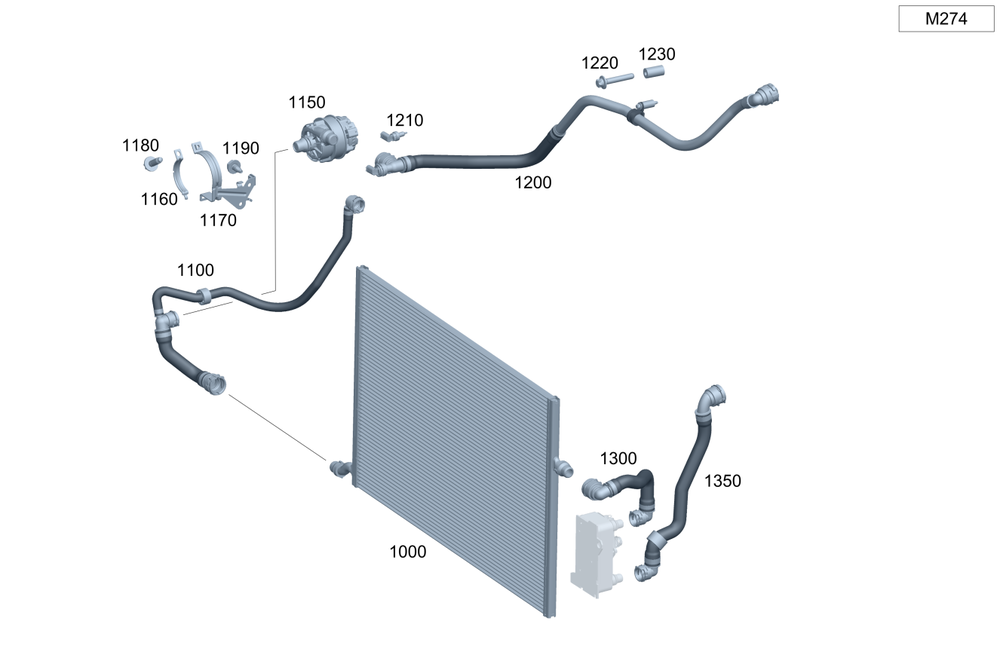 2016-2018 Mercedes-Benz C350e Coolant Hose 205-501-09-00 | MB Parts Center