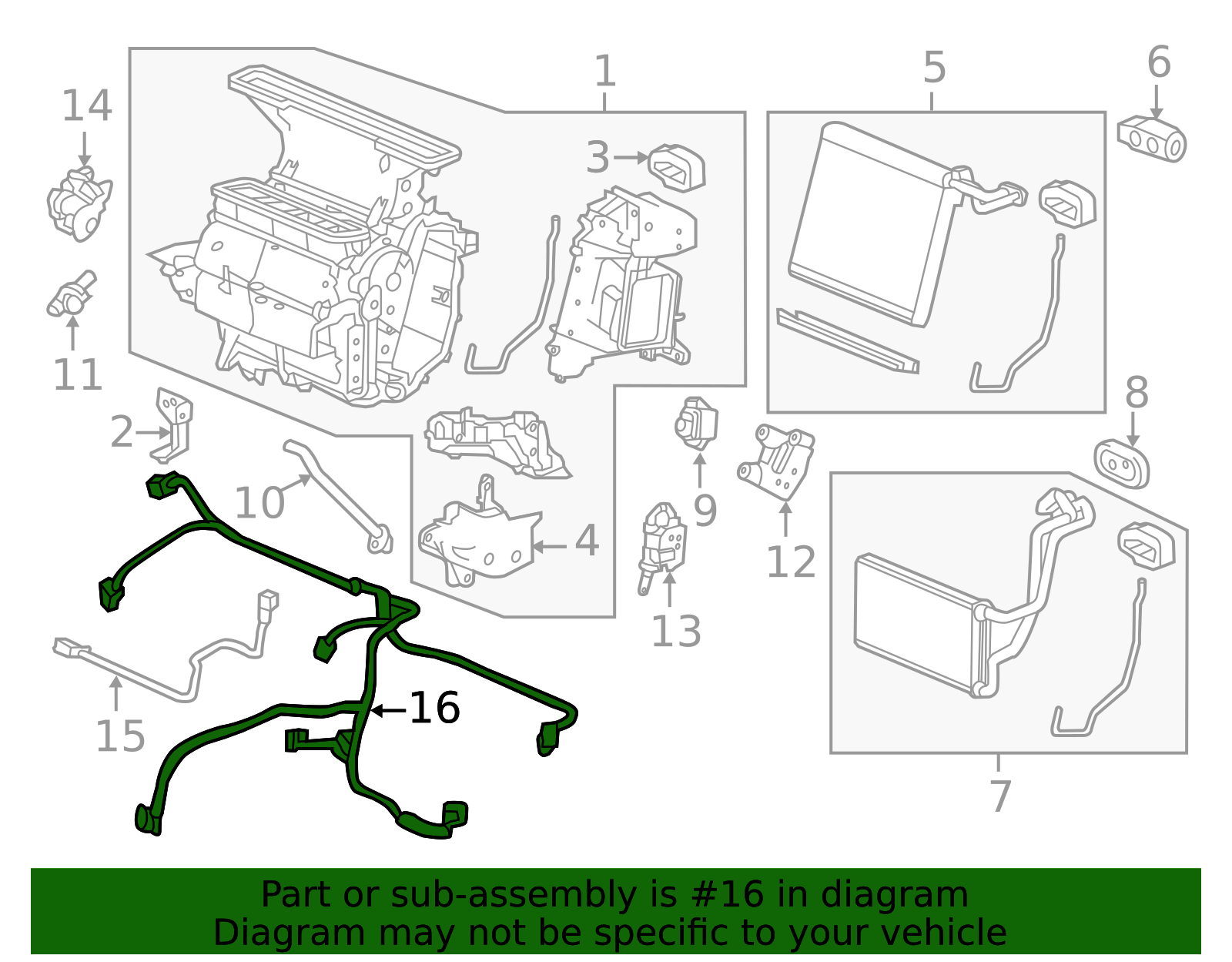 80650-T3W-A40 - Sub-Harness Air Conditioner - 2014 2015 Honda Accord ...