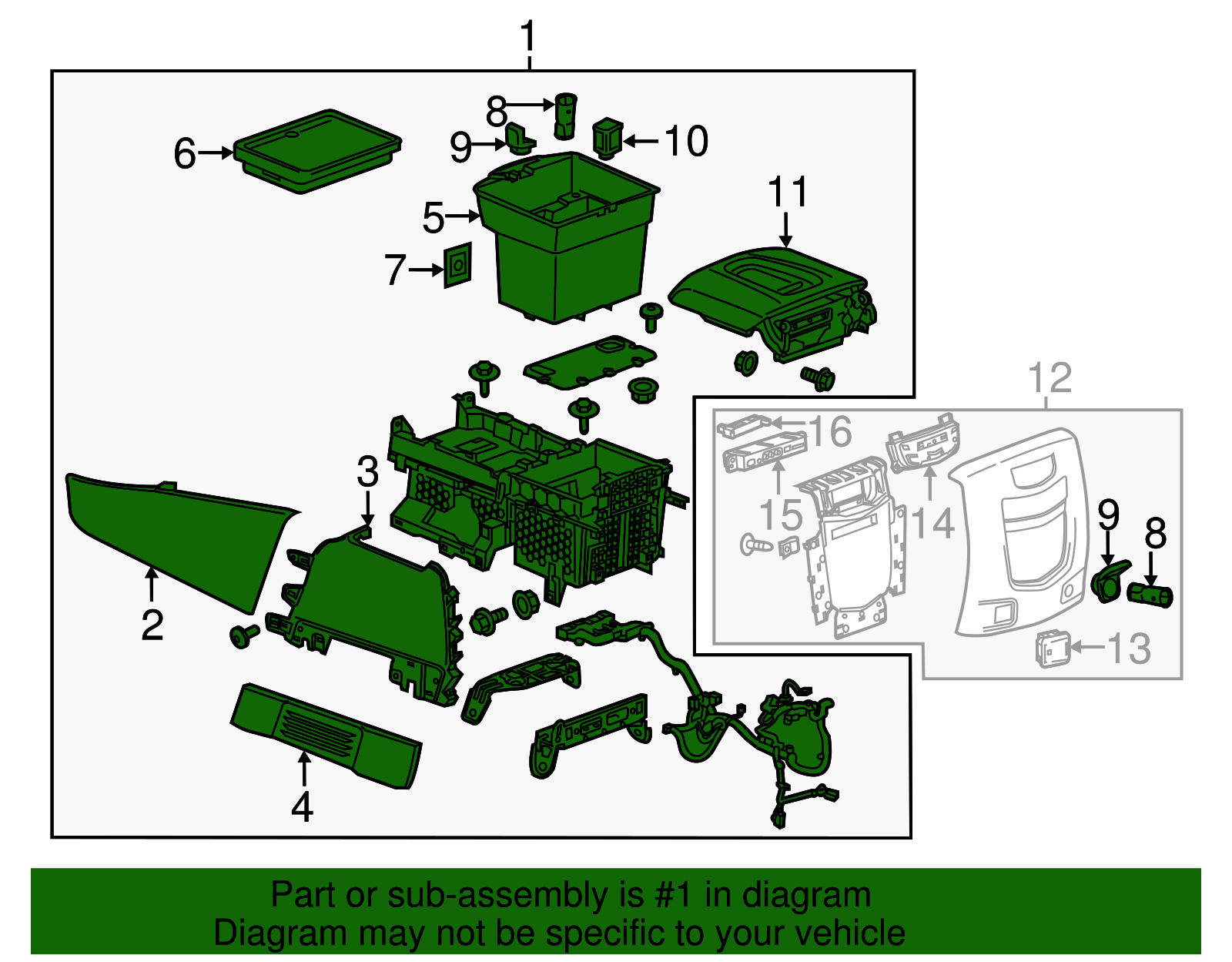 2020 Cadillac Escalade Console Assembly 84584355 | Courtesy Parts